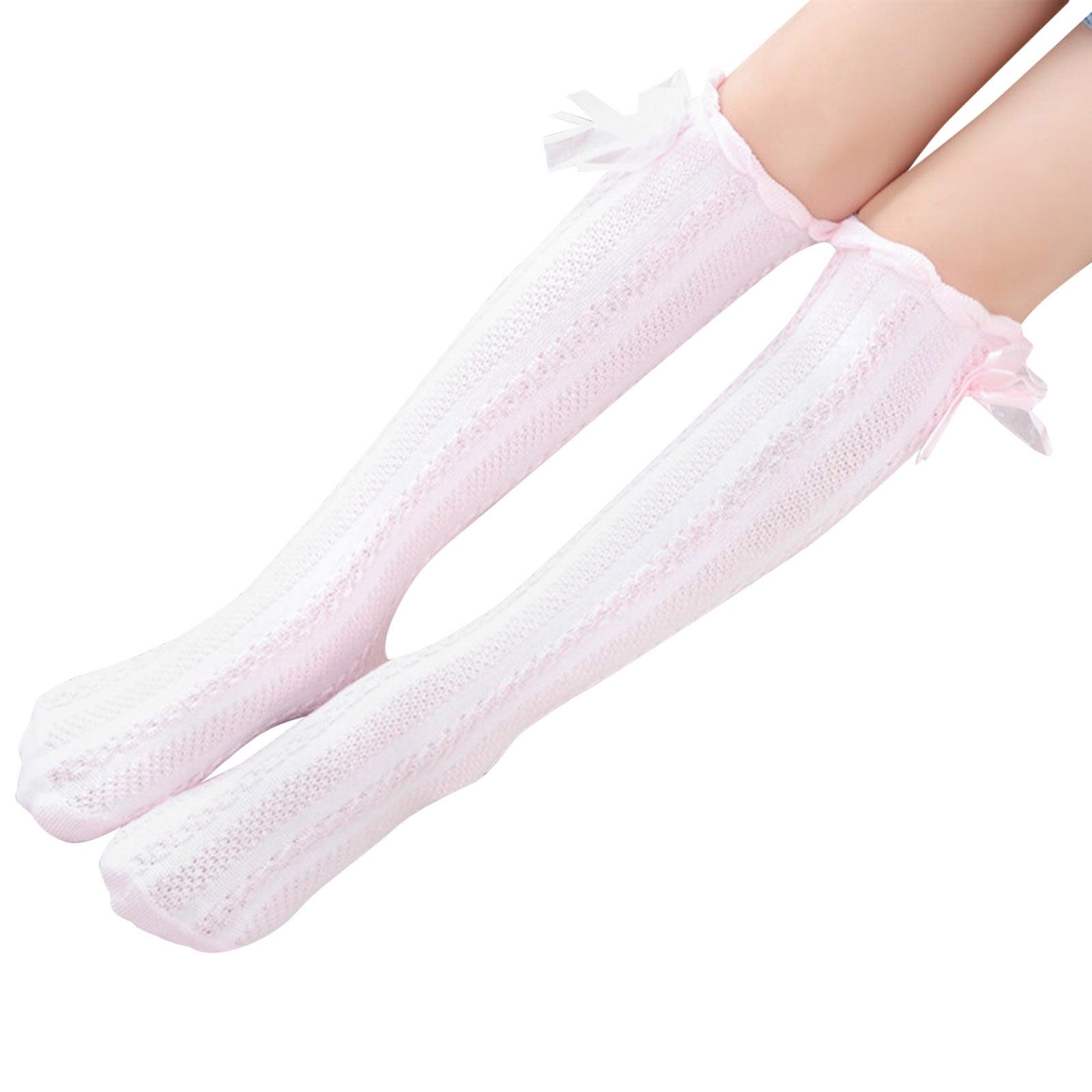 Children Socks Mesh Girls Medium Height Socks Bow Over The Knee Socks ...
