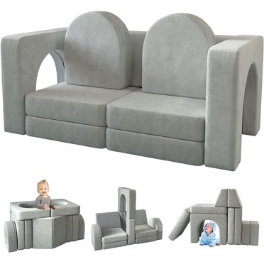 Free Shipping! Polar Aurora 6-Piece Folding Convertible Kids Couch Play ...