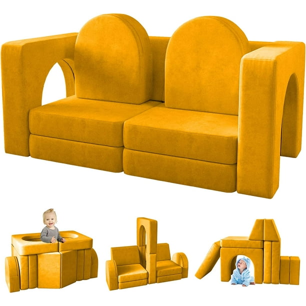 Kids Sofa Couch 10PCS, Linor Modular Toddler Couch for Playroom, Dutch ...