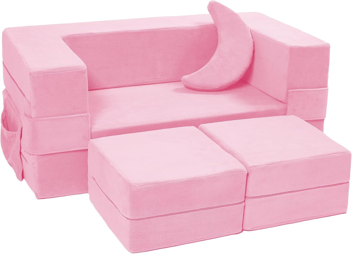 Kids Sofa - Toddler Couch Foam Armchair, Children Convertible Plush ...