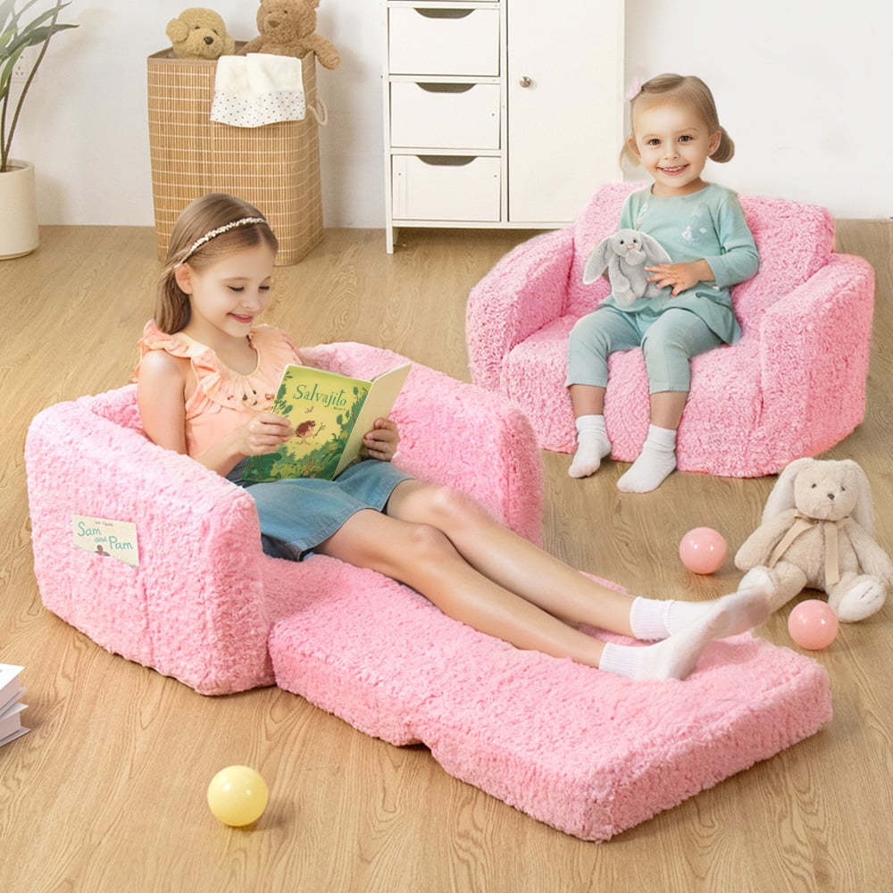 Kids Sofa,Foldable 2 in 1 Kids lounger,Toddler Chair Baby Convertible ...