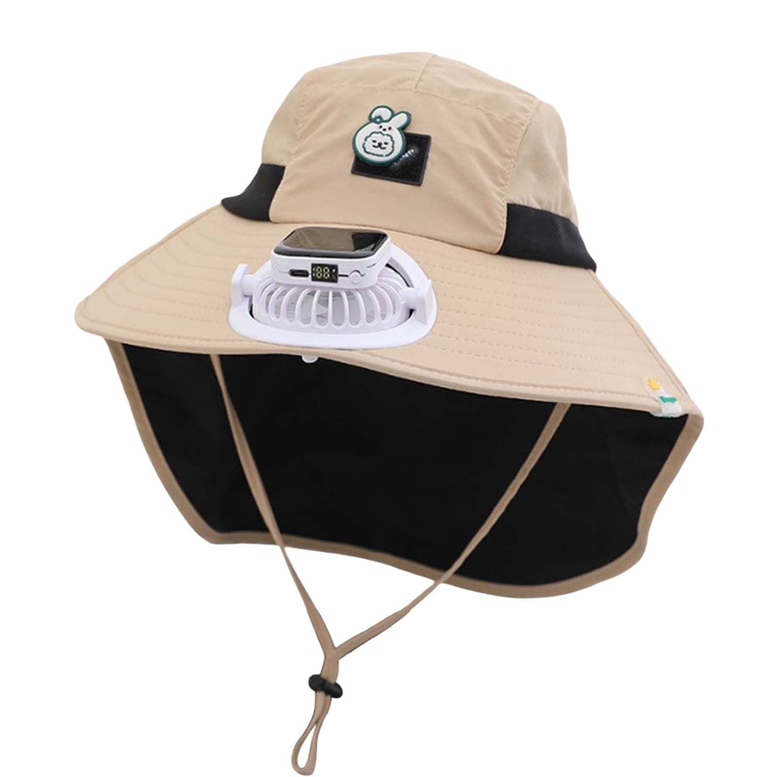 Kids Solar Fan Hat Summer Beach Trips Cap With Built In USB Charging ...