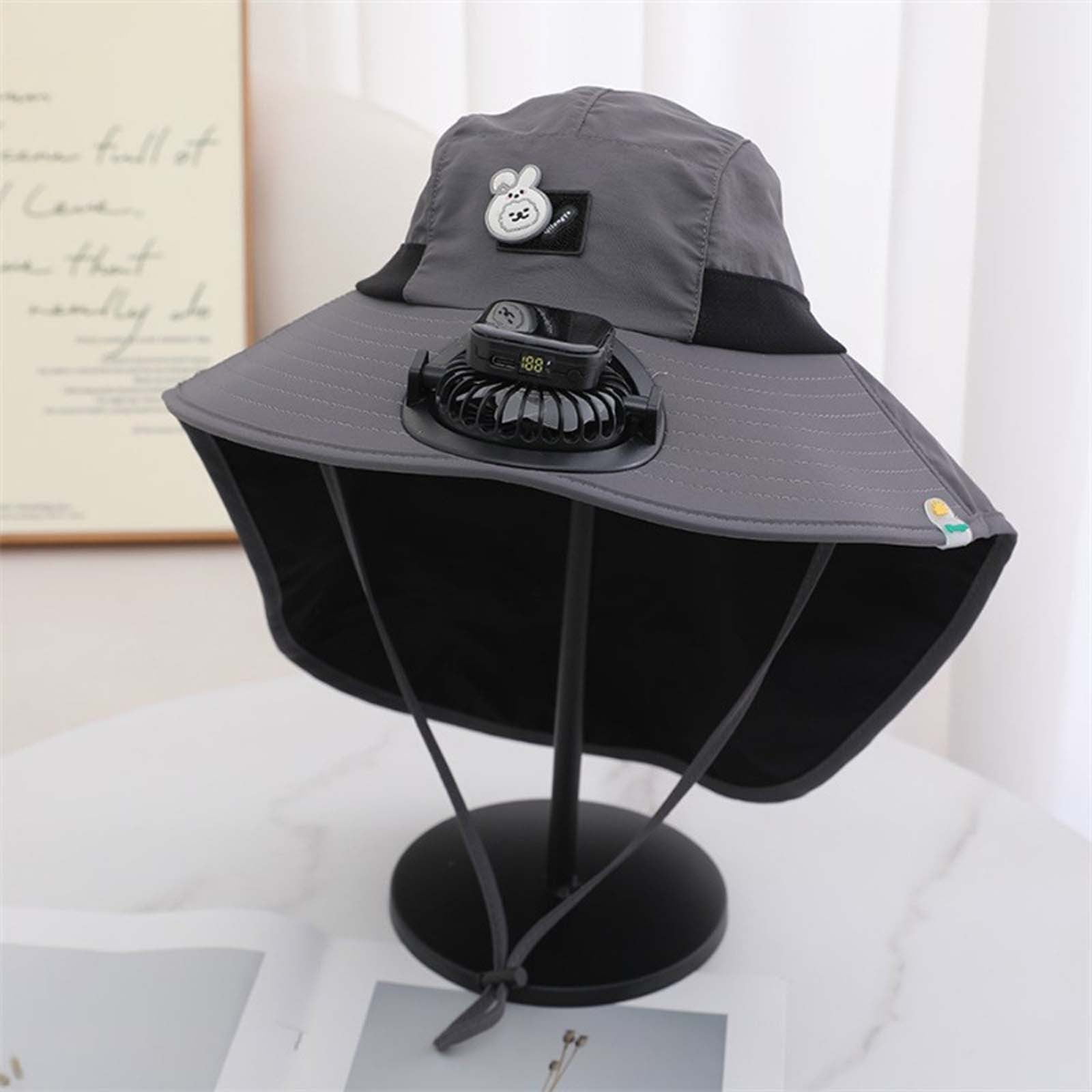 Kids Solar Fan Hat Summer Beach Trips Cap With Built In USB Charging ...