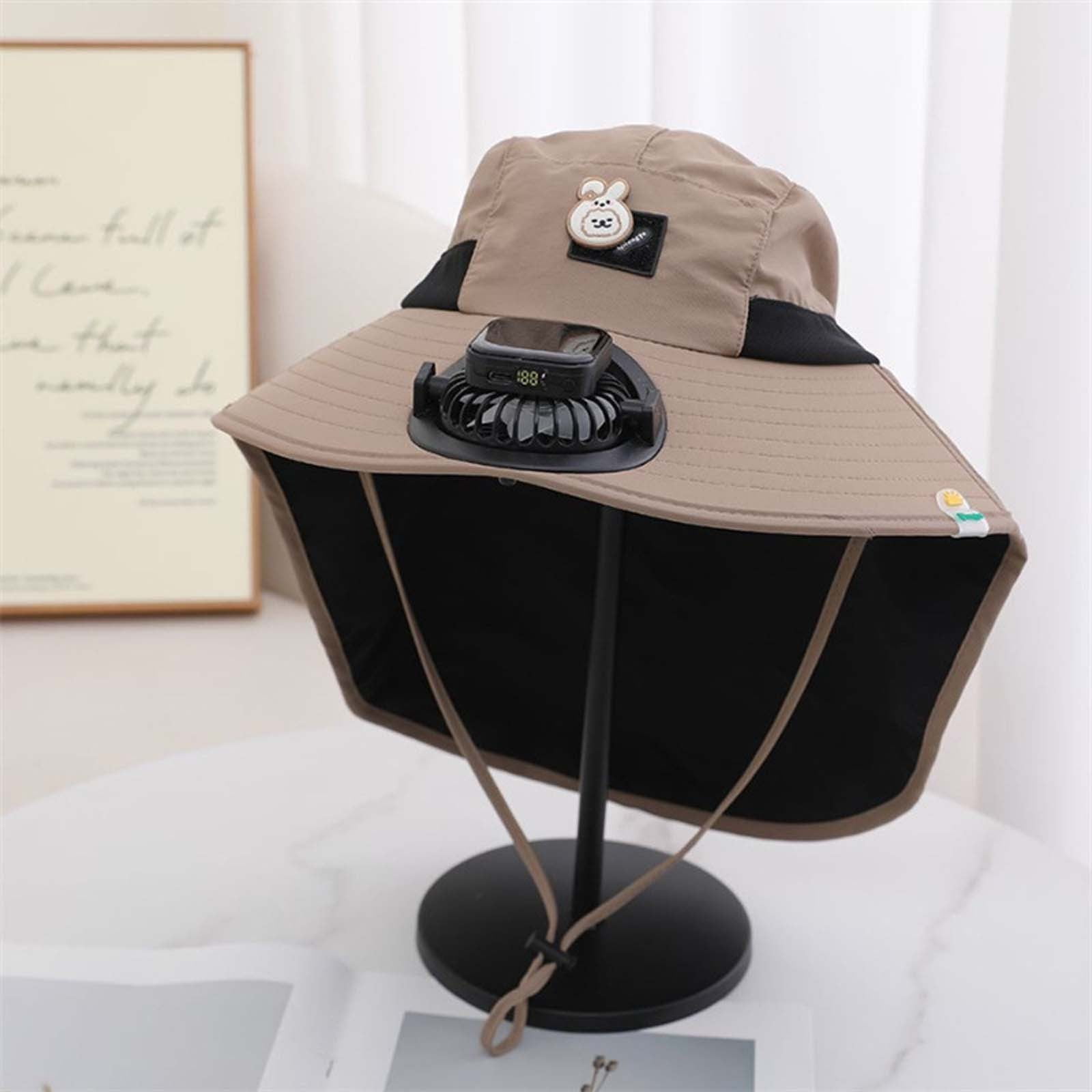 Kids Solar Fan Hat Summer Beach Trips Cap With Built In USB Charging ...