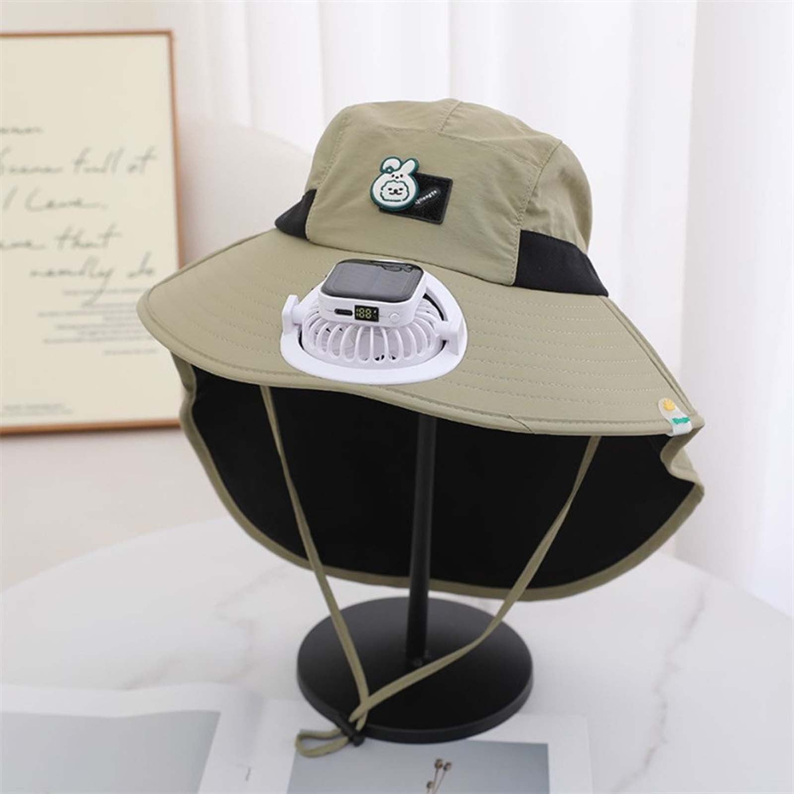 Kids Solar Fan Hat Summer Beach Trips Cap With Built In USB Charging ...