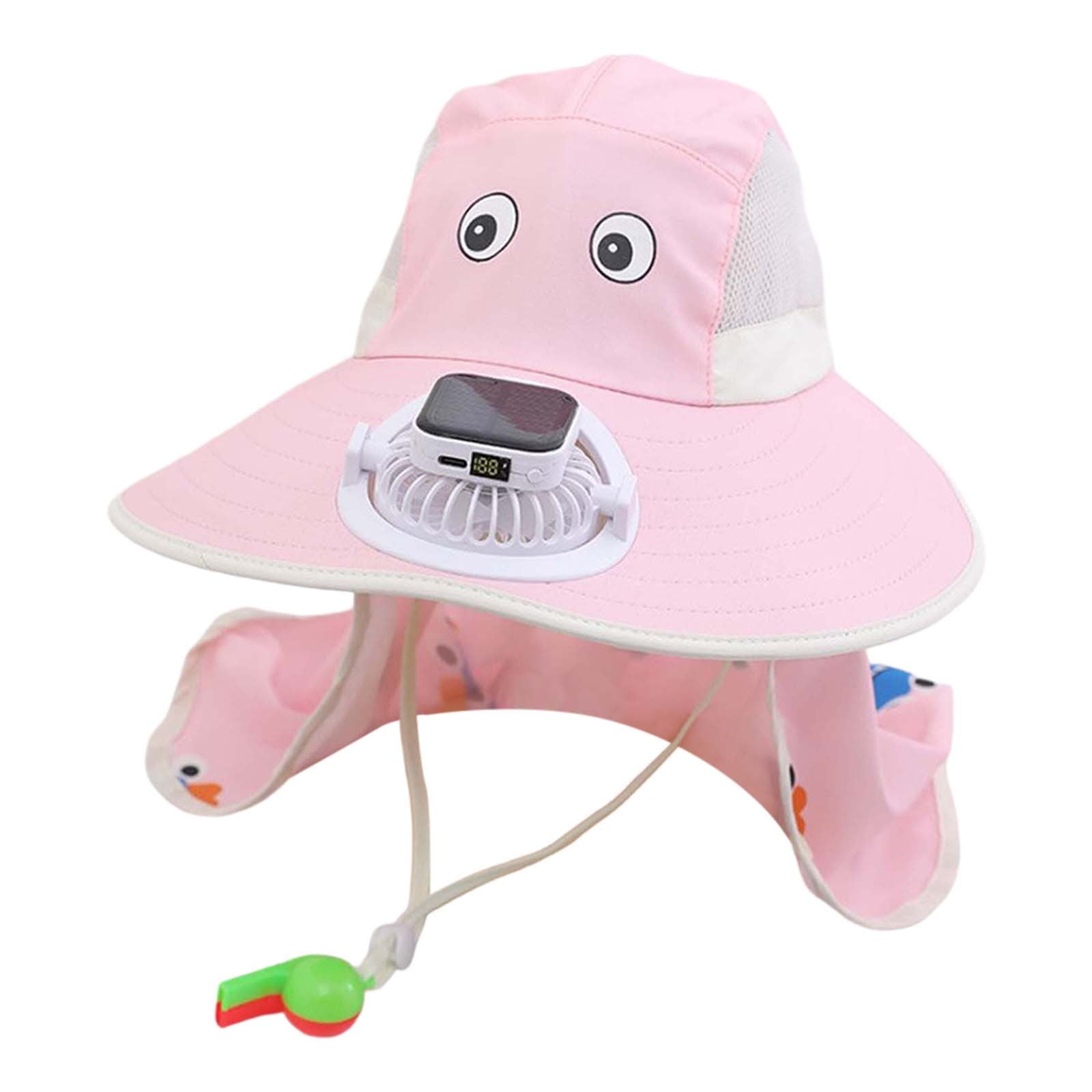 Kids Solar Fan Hat Summer Beach Trips Cap With Built In USB Charging ...