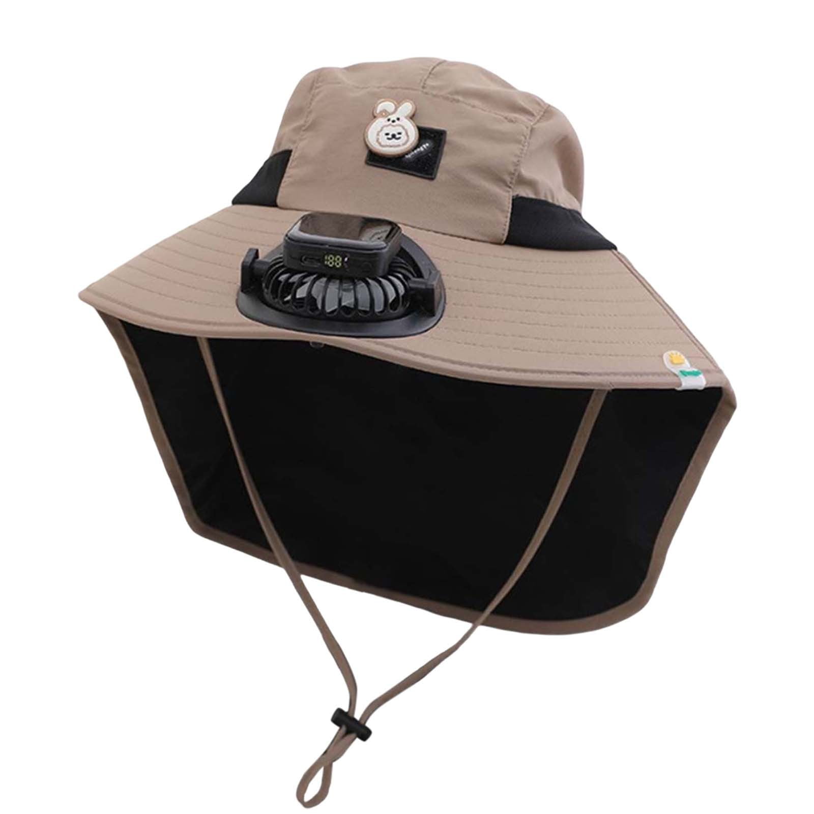 Kids Solar Fan Hat Summer Beach Trips Cap With Built In USB Charging ...