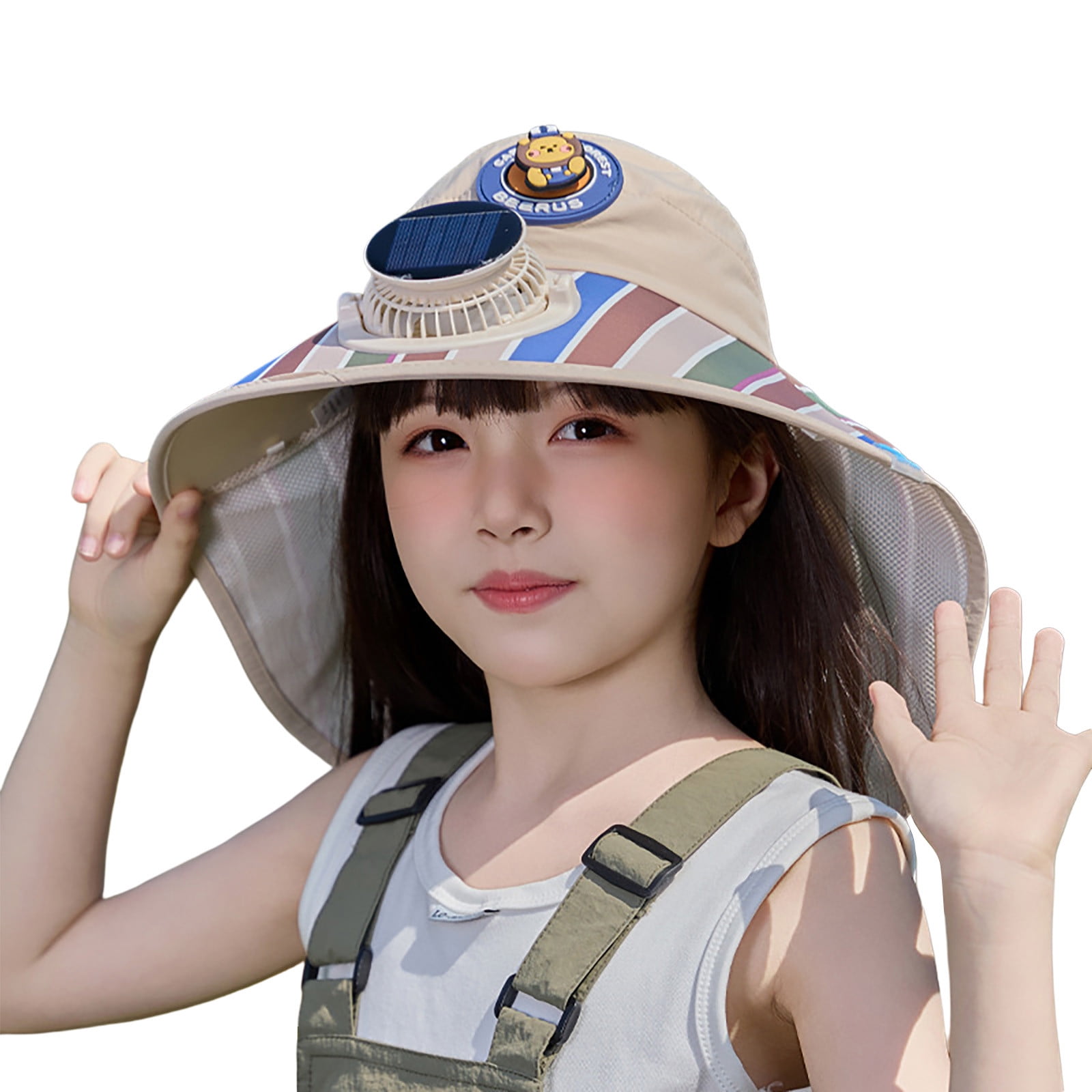 Kids Solar Fan Hat Summer Beach Trips Cooling Cap with Built-in USB ...