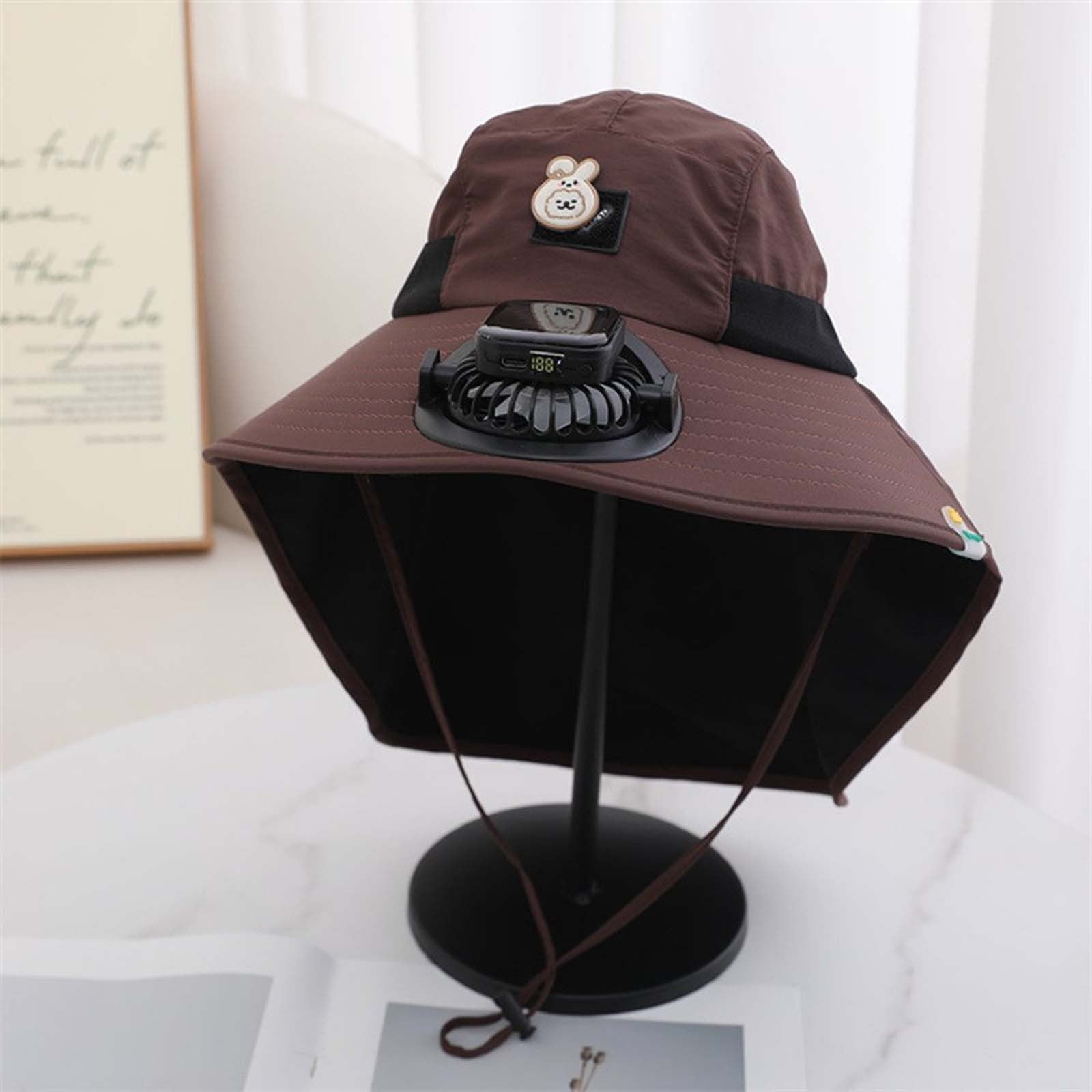 Kids Solar Power Hat with Fans - UPF 50+ Sun Hat with Built-in USB ...