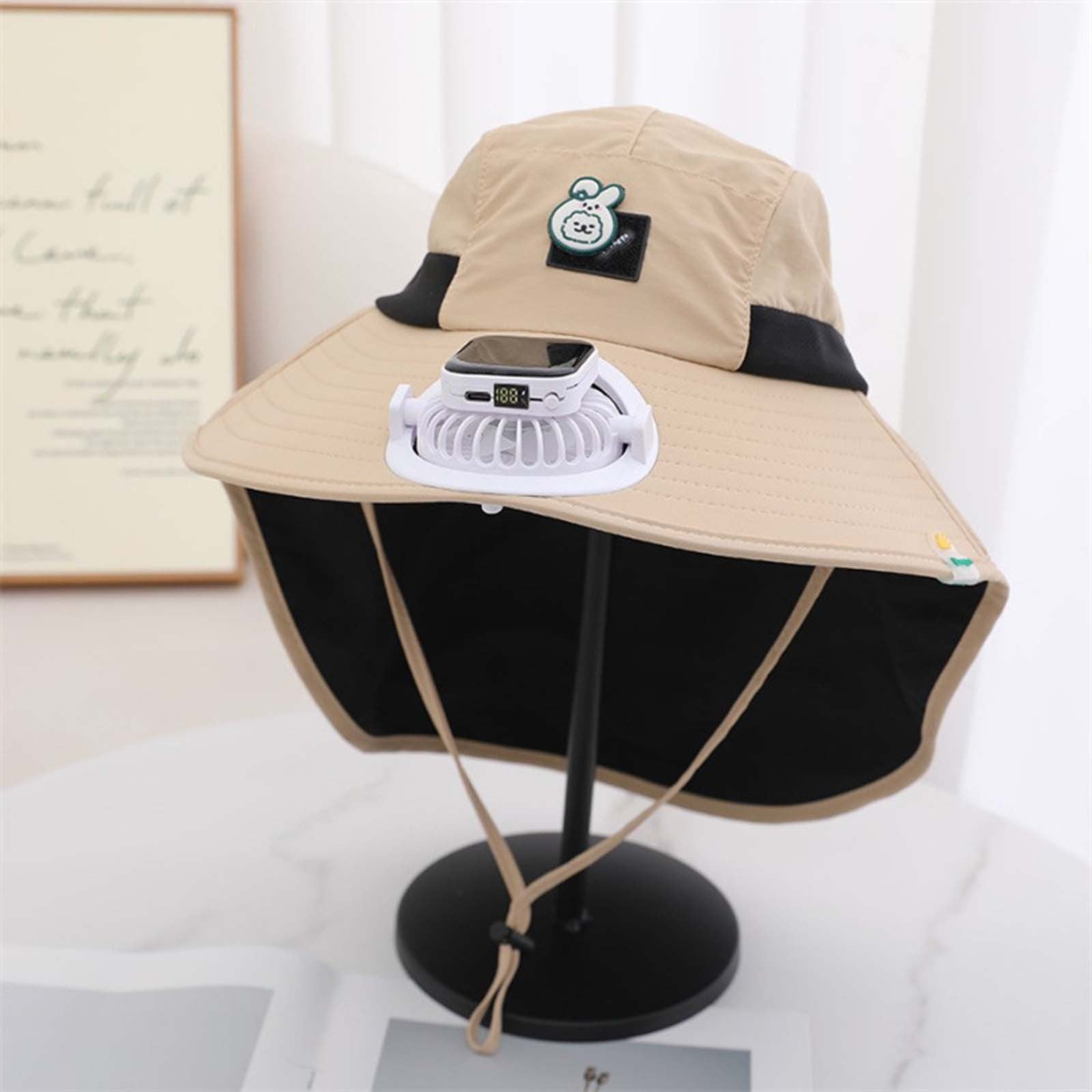 Kids Solar Power Hat with Fans - UPF 50+ Sun Hat with Built-in USB ...