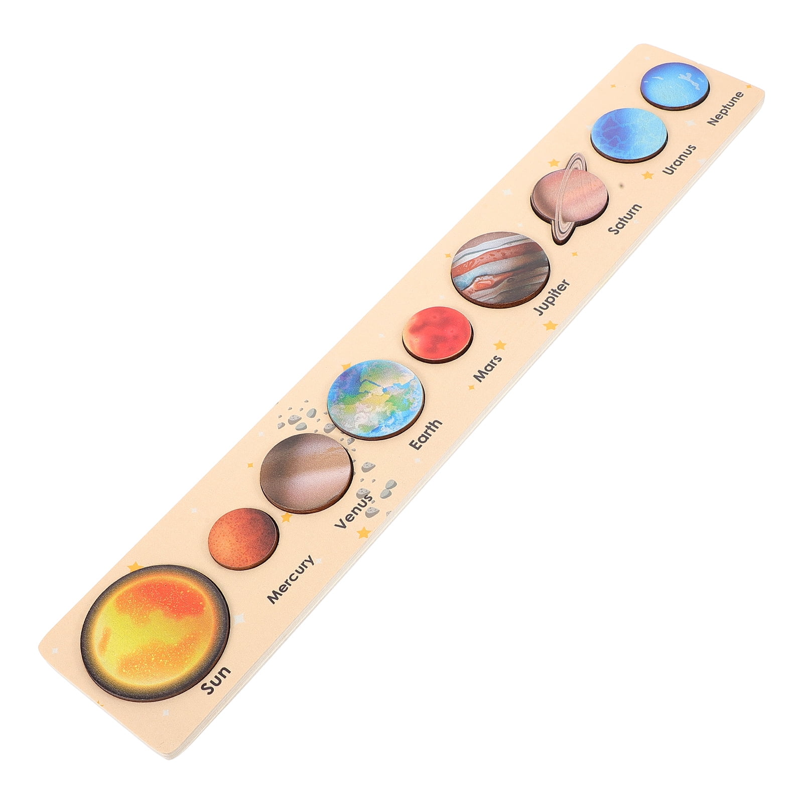 Masteelf Wood Solar System Puzzle for Kids Science Learning Beige ...