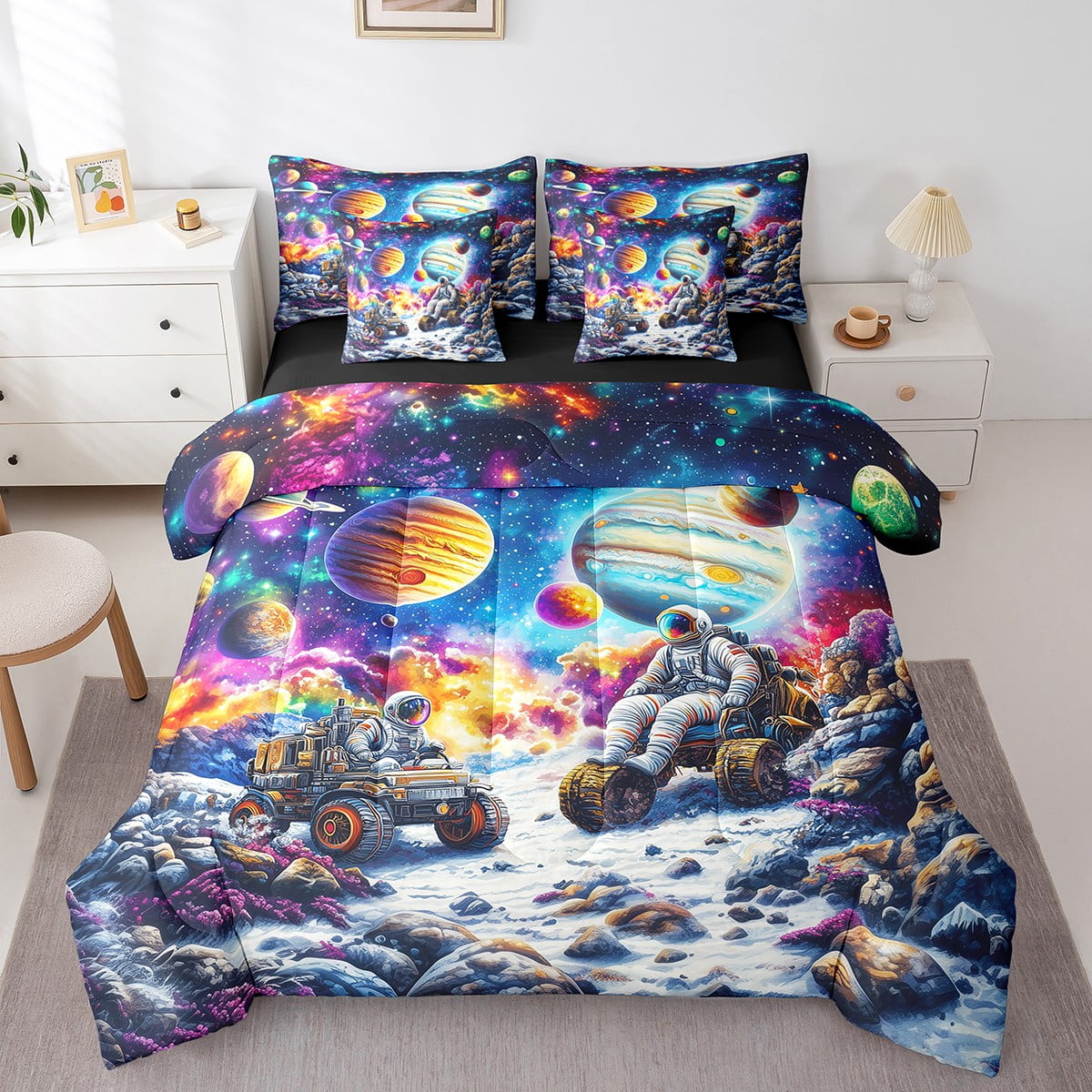 Space Astronaut Bedding Set 7 Pieces,Outer Space Bed In A Bag,Galaxy ...
