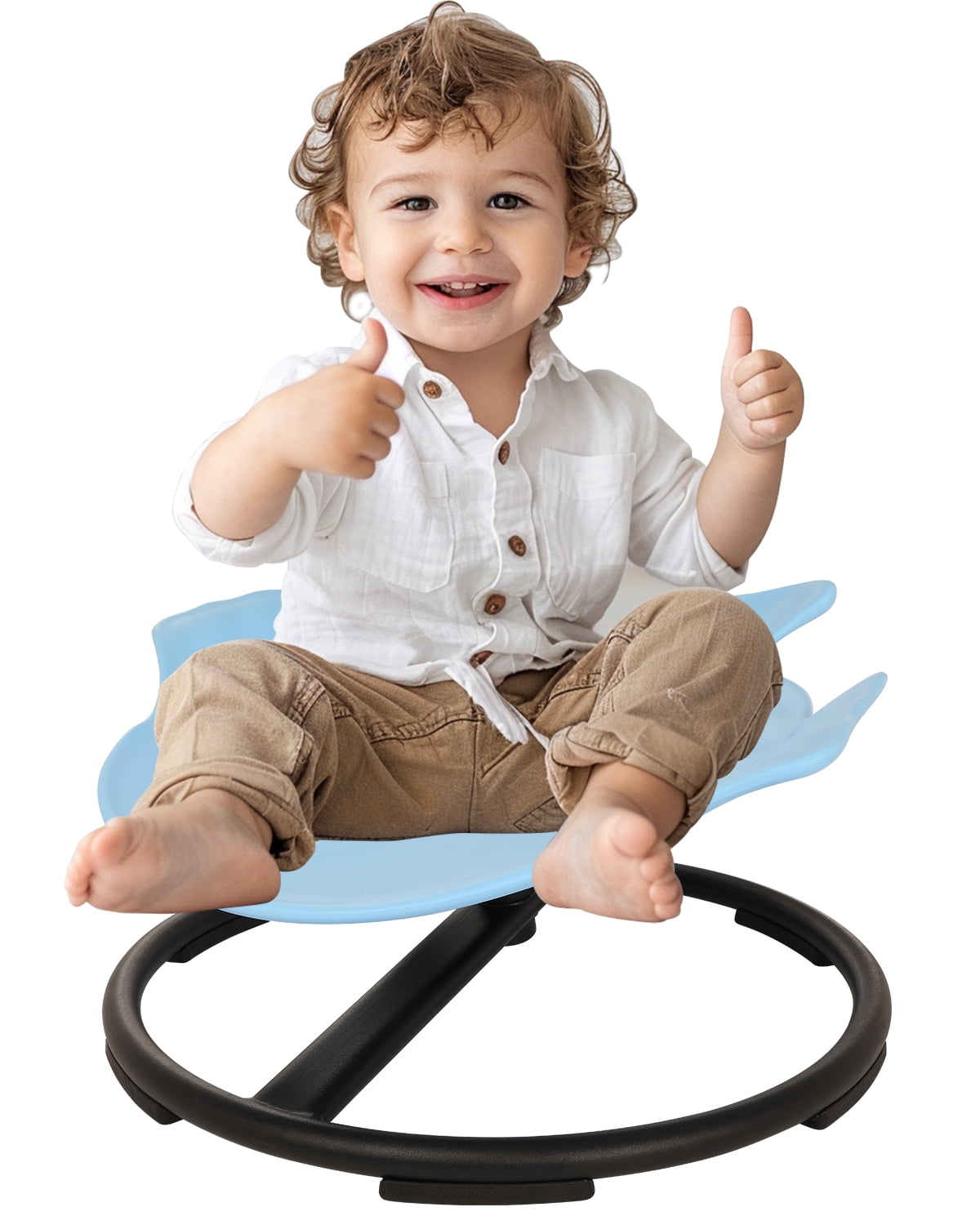 Kids Spinning Chair Light Blue Wobble Stool Carousel Spin Sensory Chair ...