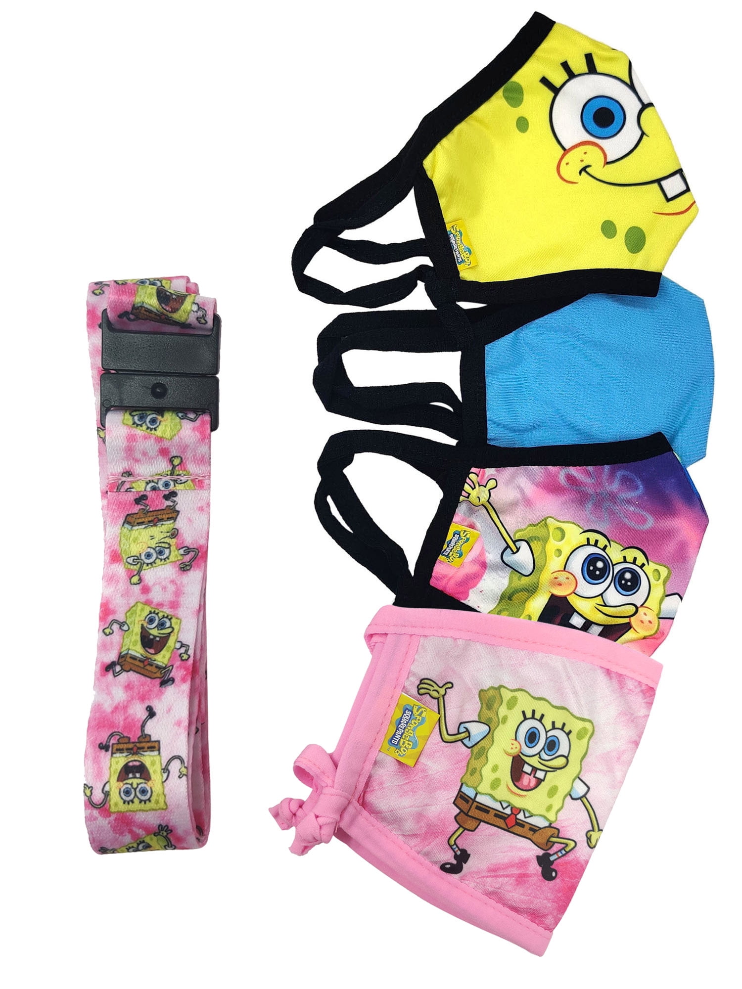 Kids Spongebob Squarepants Patrick Reusable Face Masks w/ Pink Strap 4 ...