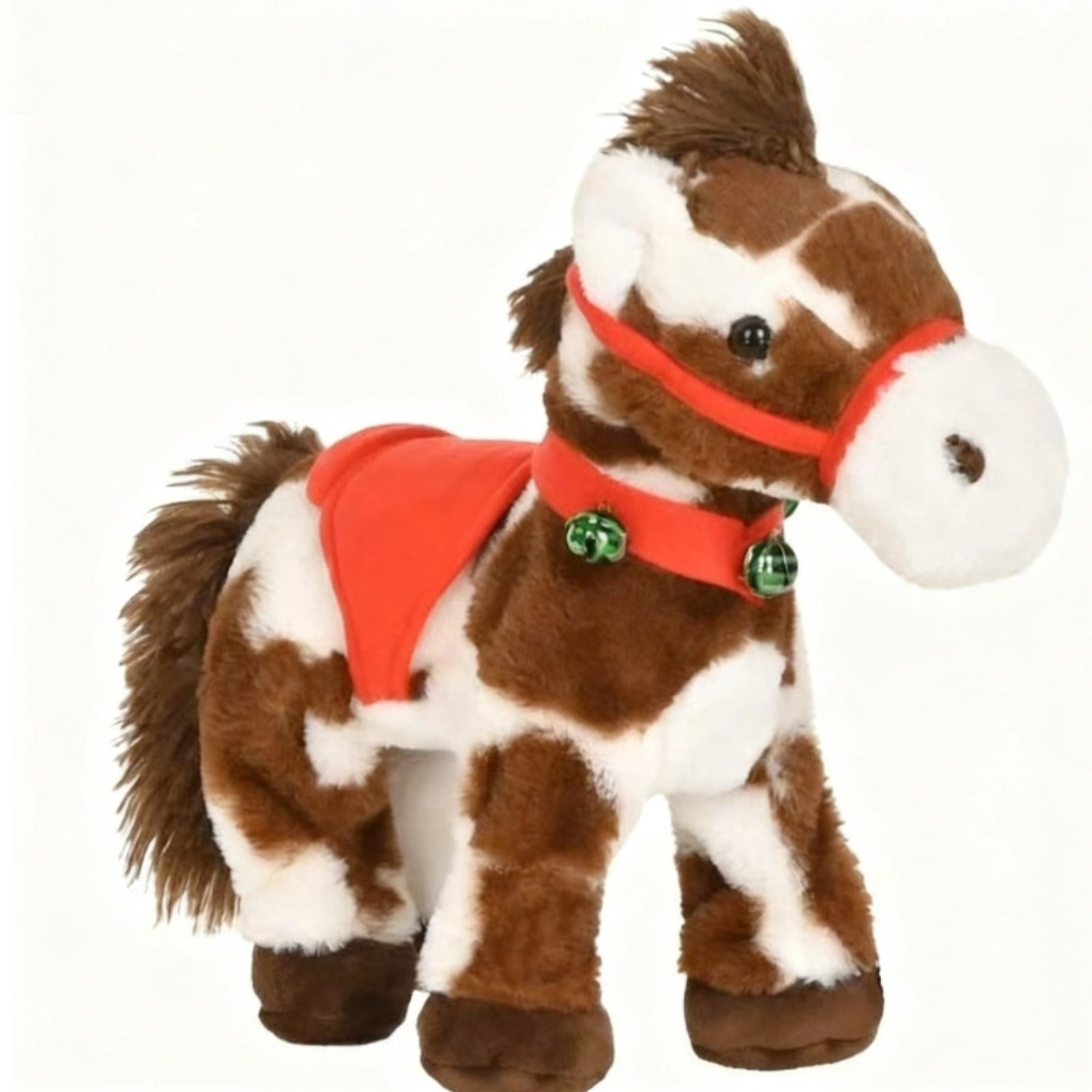 Kids Spotted Electric Interactive Plush Horse, Realistic Walking Pony ...