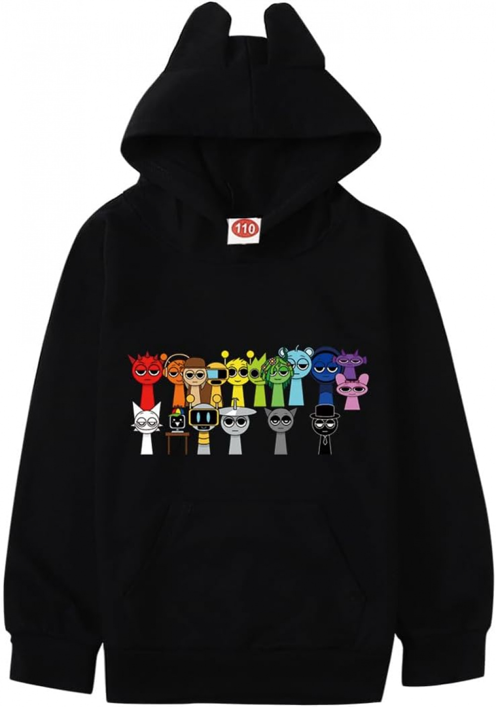 Kids Sprunki Character Group Cat Ear Hoodie Boys Sprunki Figure Printed ...