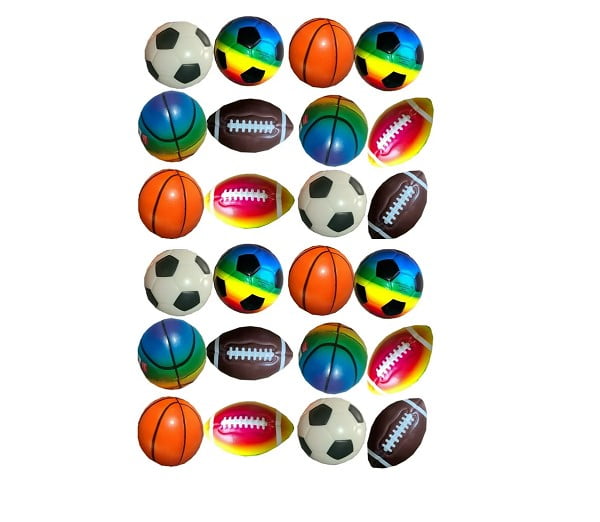 Kids Squishy Foam Balls (Soccer, Football) Treasure Box/Party Favor Set ...