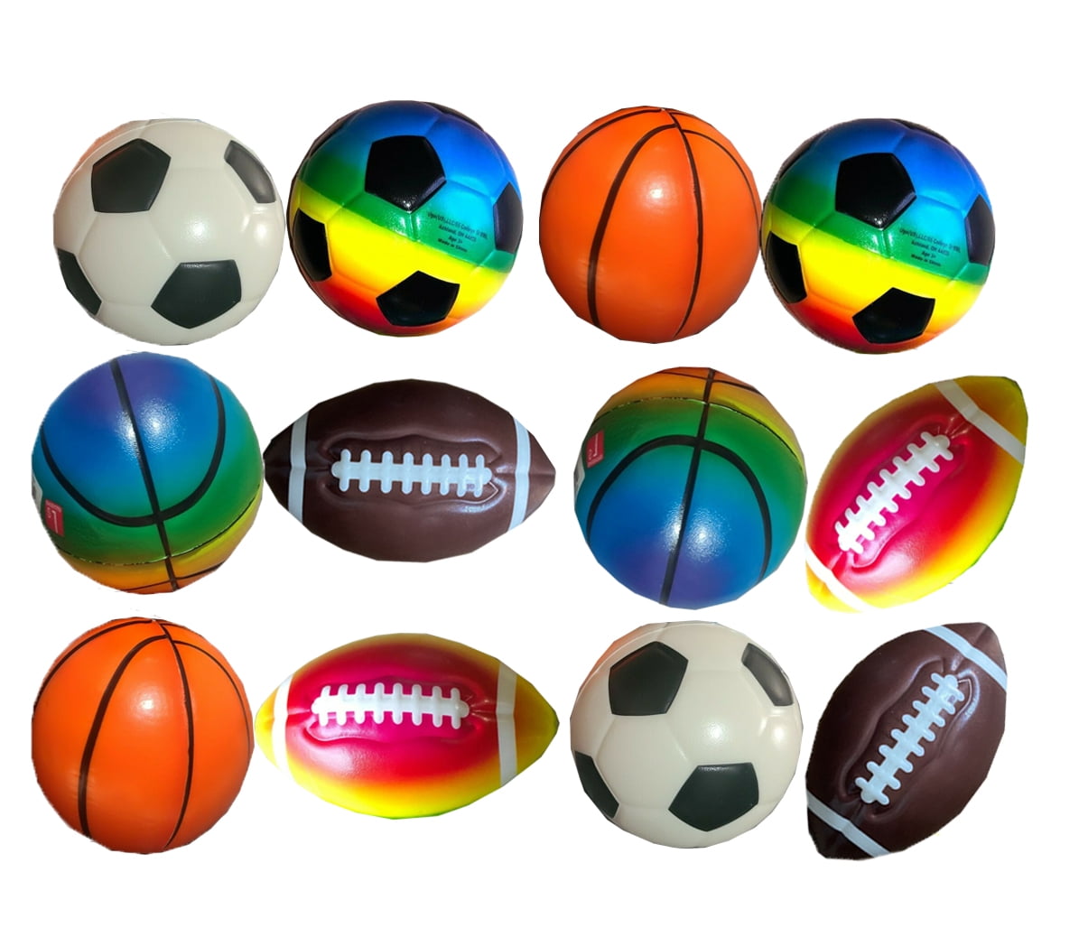 Kids Squishy Foam Balls (Soccer, Football) Treasure Box/Party Favors ...