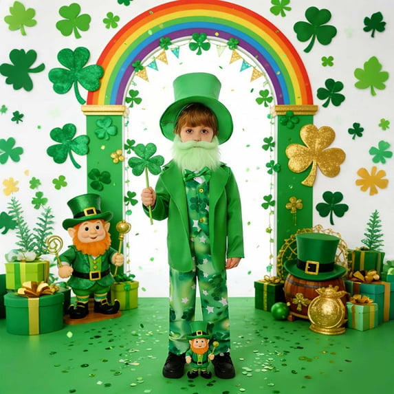 Kids St. Patrick's Day Suit Set School Party Stage Performance Attire ...