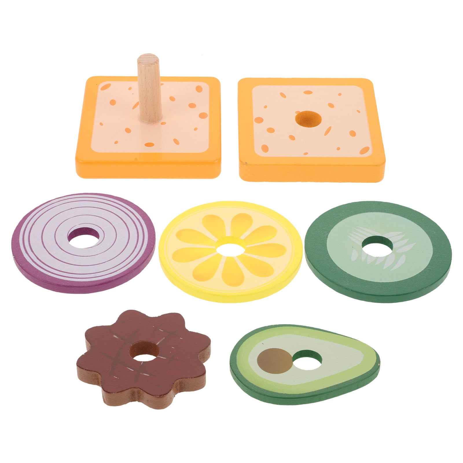 Kids Stacking Sandwich Making Pretend Play Set Matching Food Toy For ...