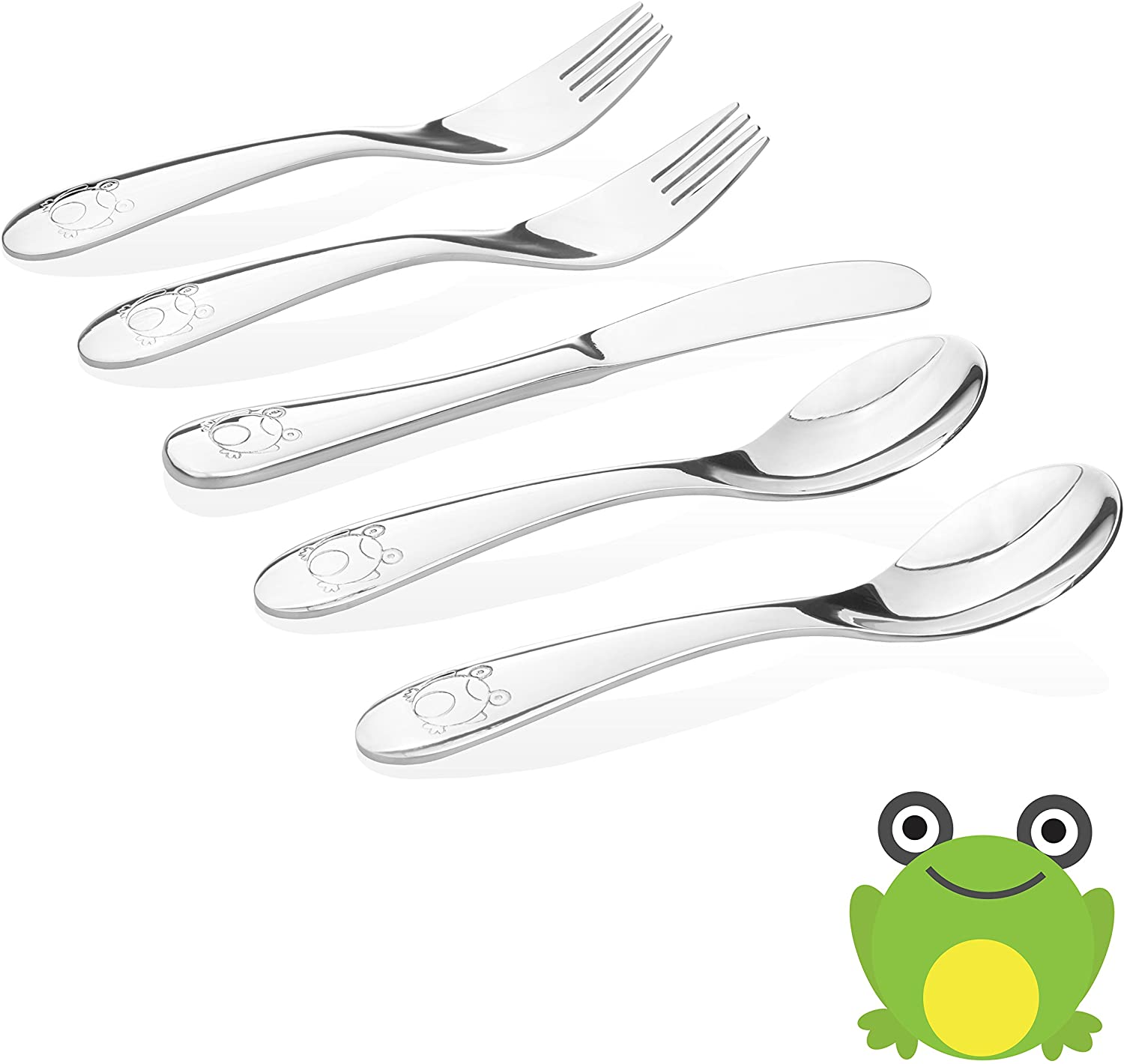 Kids Stainless Steel Utensil Set | Premium #304 (18/8) Adorable Frog ...
