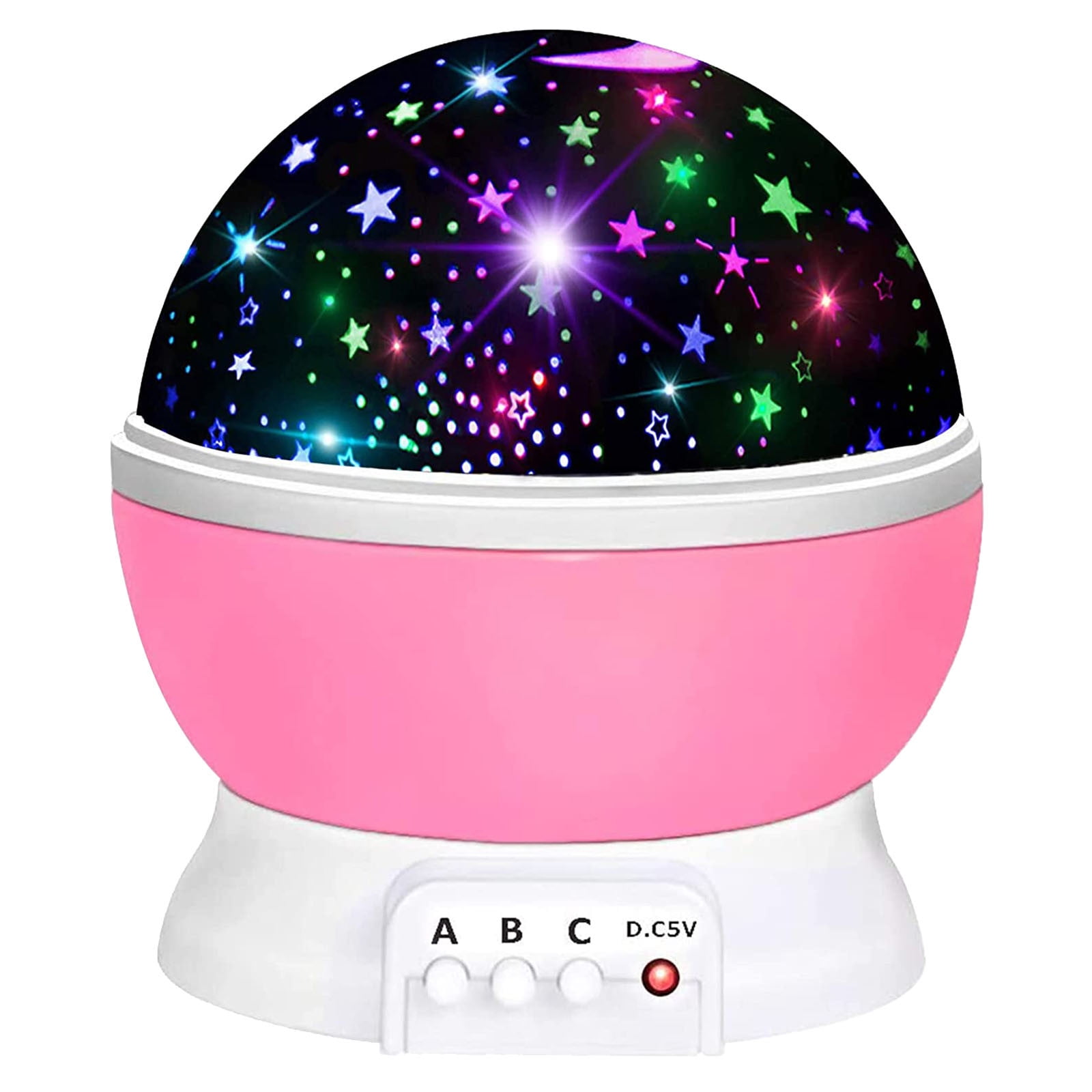 Kids Stars Night Light Projector 360-Degree Rotating Moon Star ...