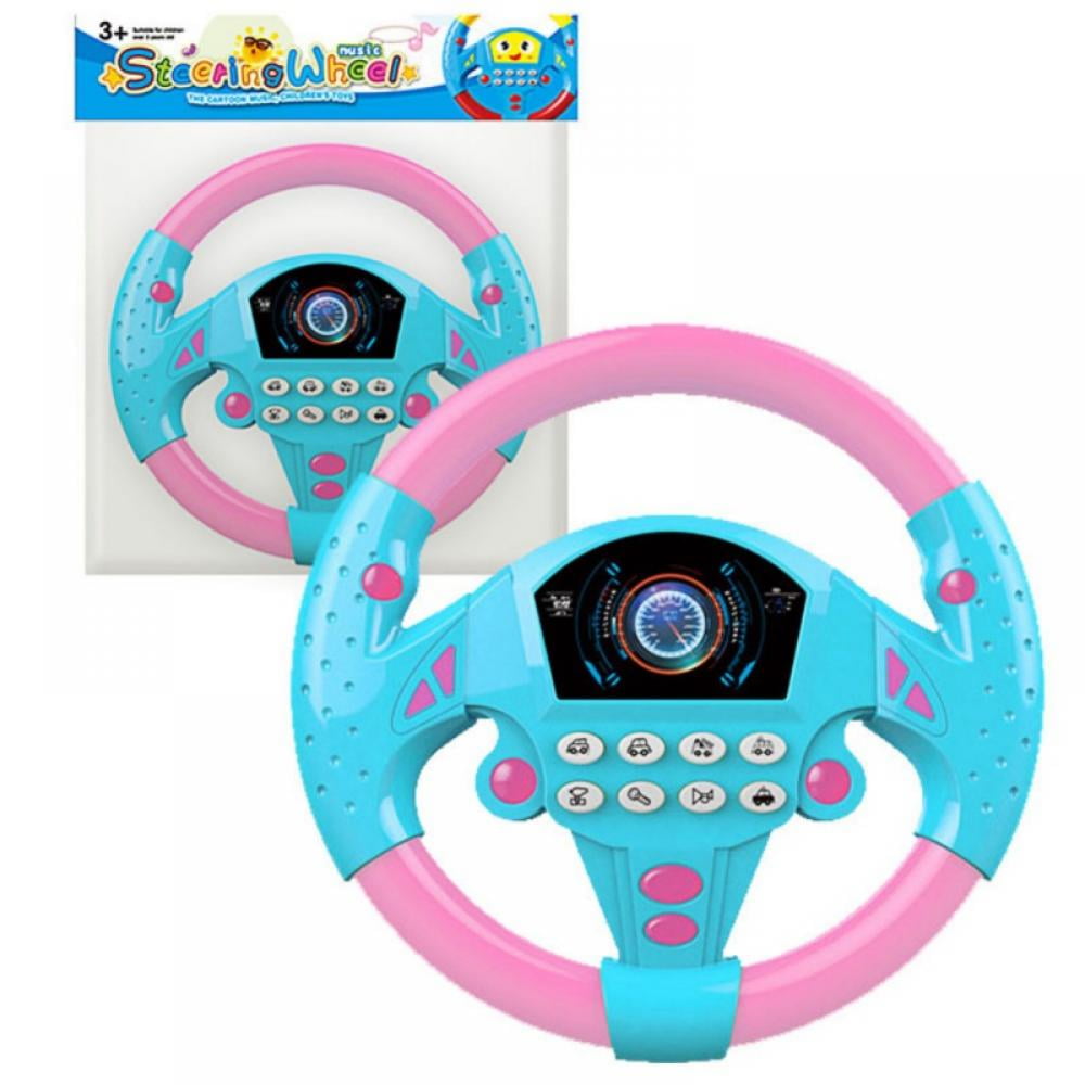 Kids Steering Wheel for Backseat with Pretend Driving Simulated Driving ...