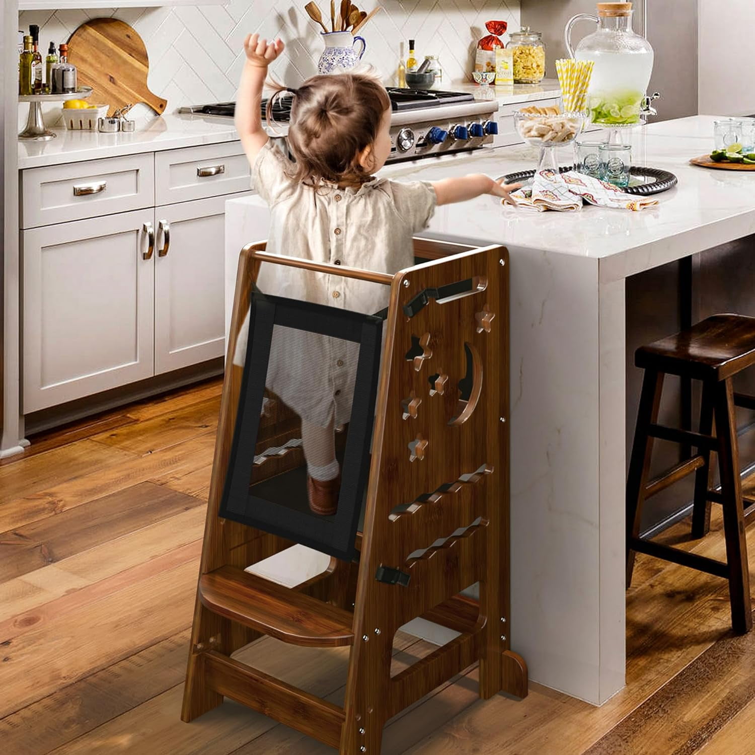 Kids Step Stool for Kitchen Height Adjustable Toddler Standing Tower ...