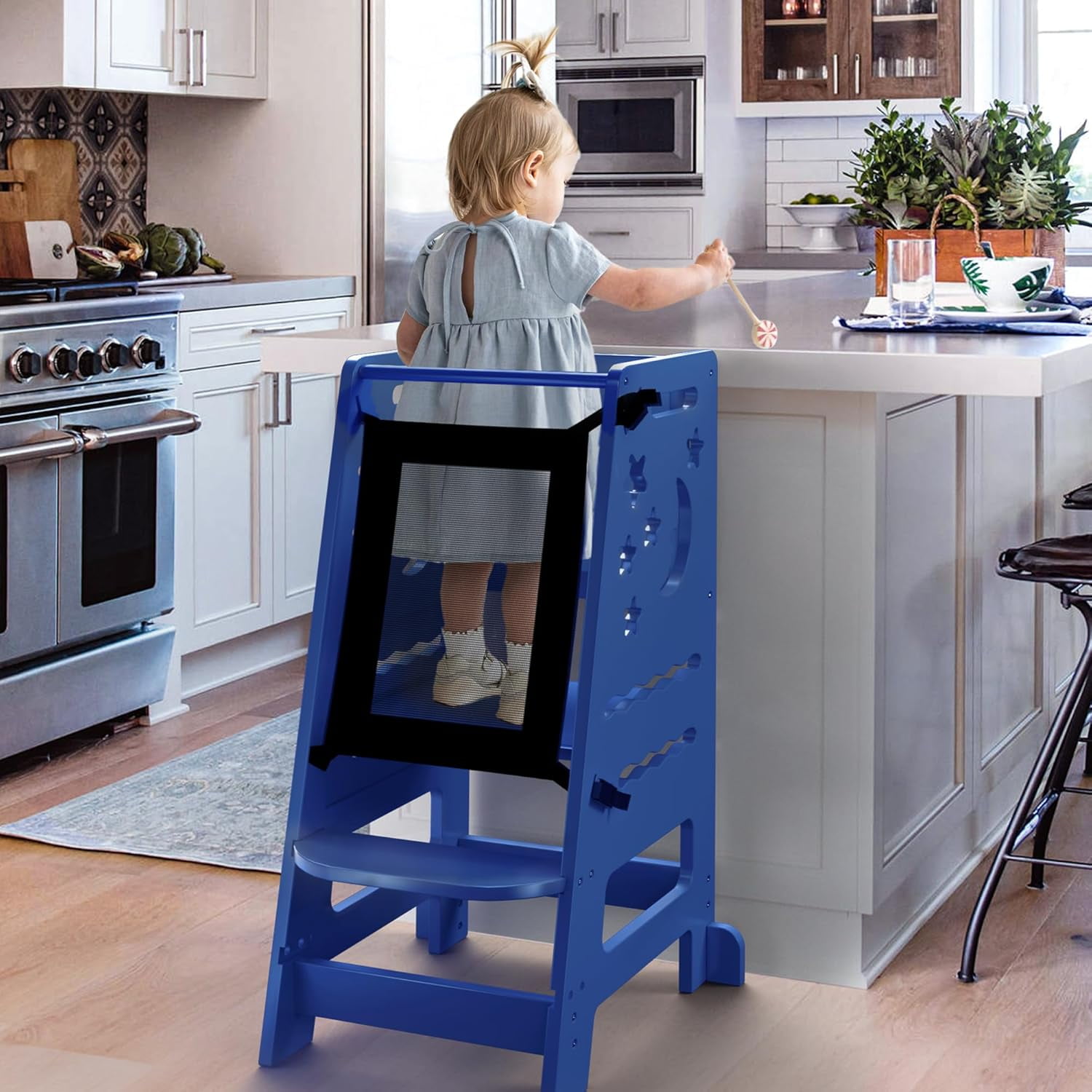 Kids Step Stool for Kitchen Height Adjustable Toddler Standing Tower ...