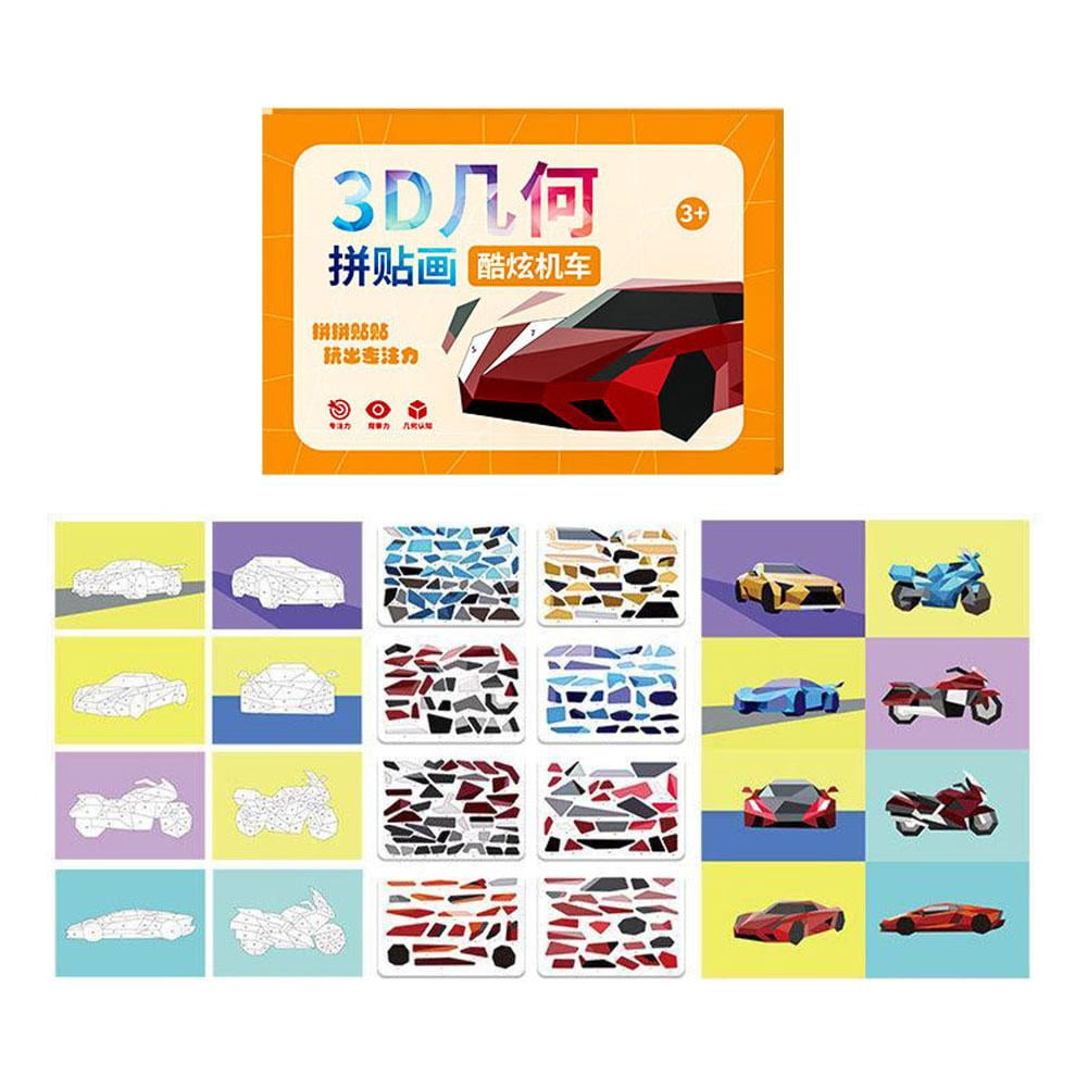 Kids Sticker by Number, Funny Geometric Decals for Kids,Sticker Puzzle ...