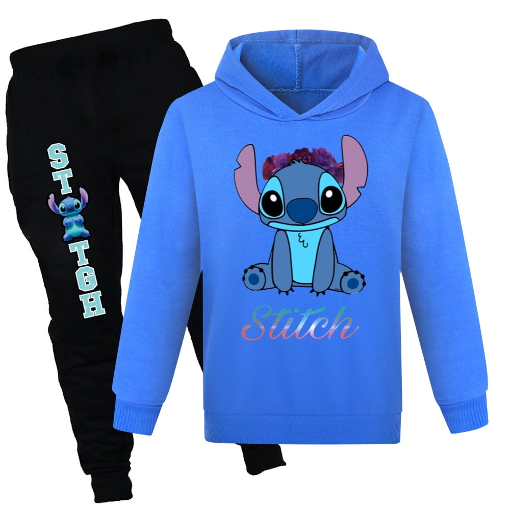Kids Stitch Hooded Tracksuit Set for Boys Girls Stitch Hooded ...