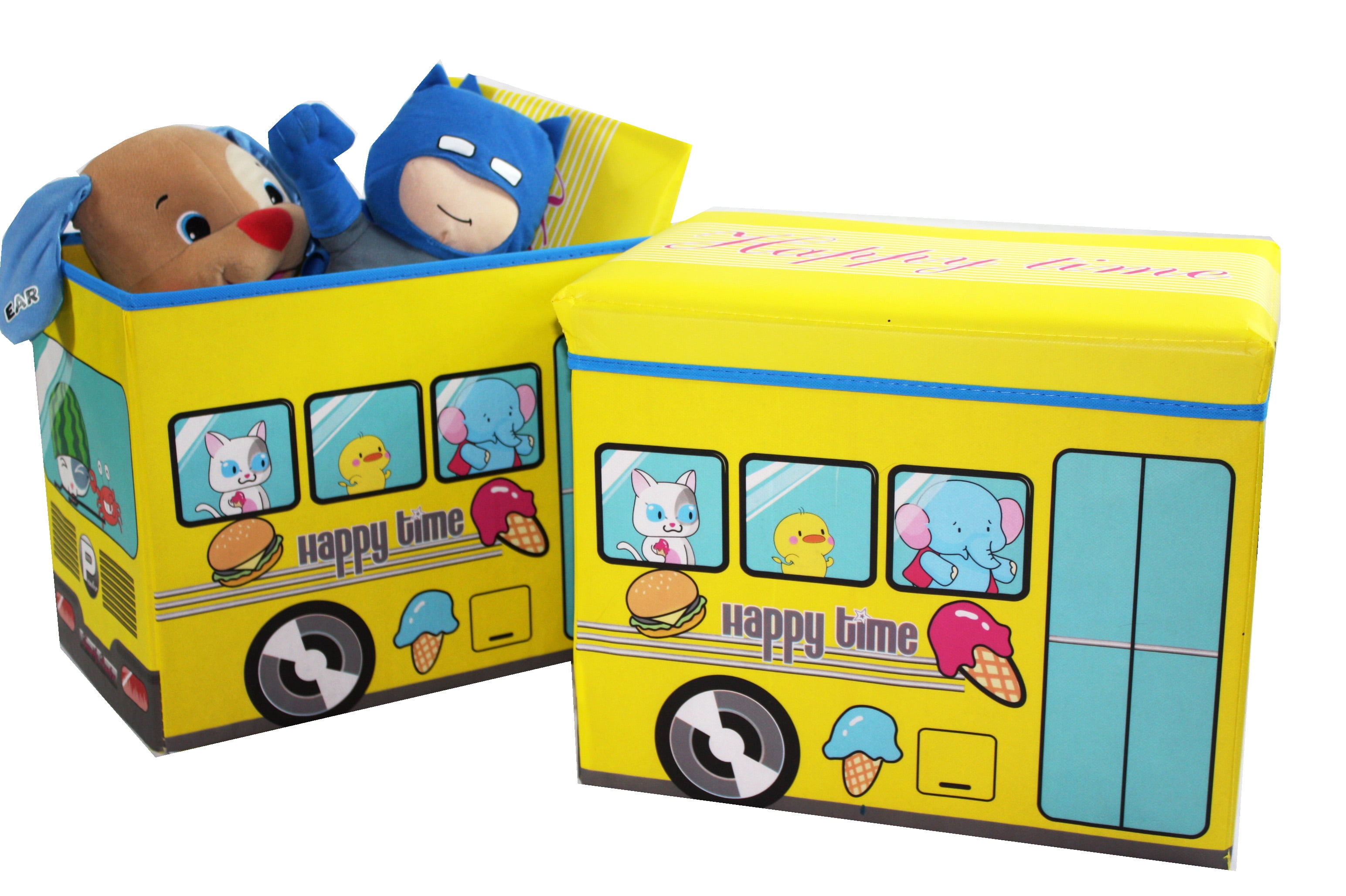 Kids Storage bin Folding Ottoman Toy Box Storage Organize - Walmart.com