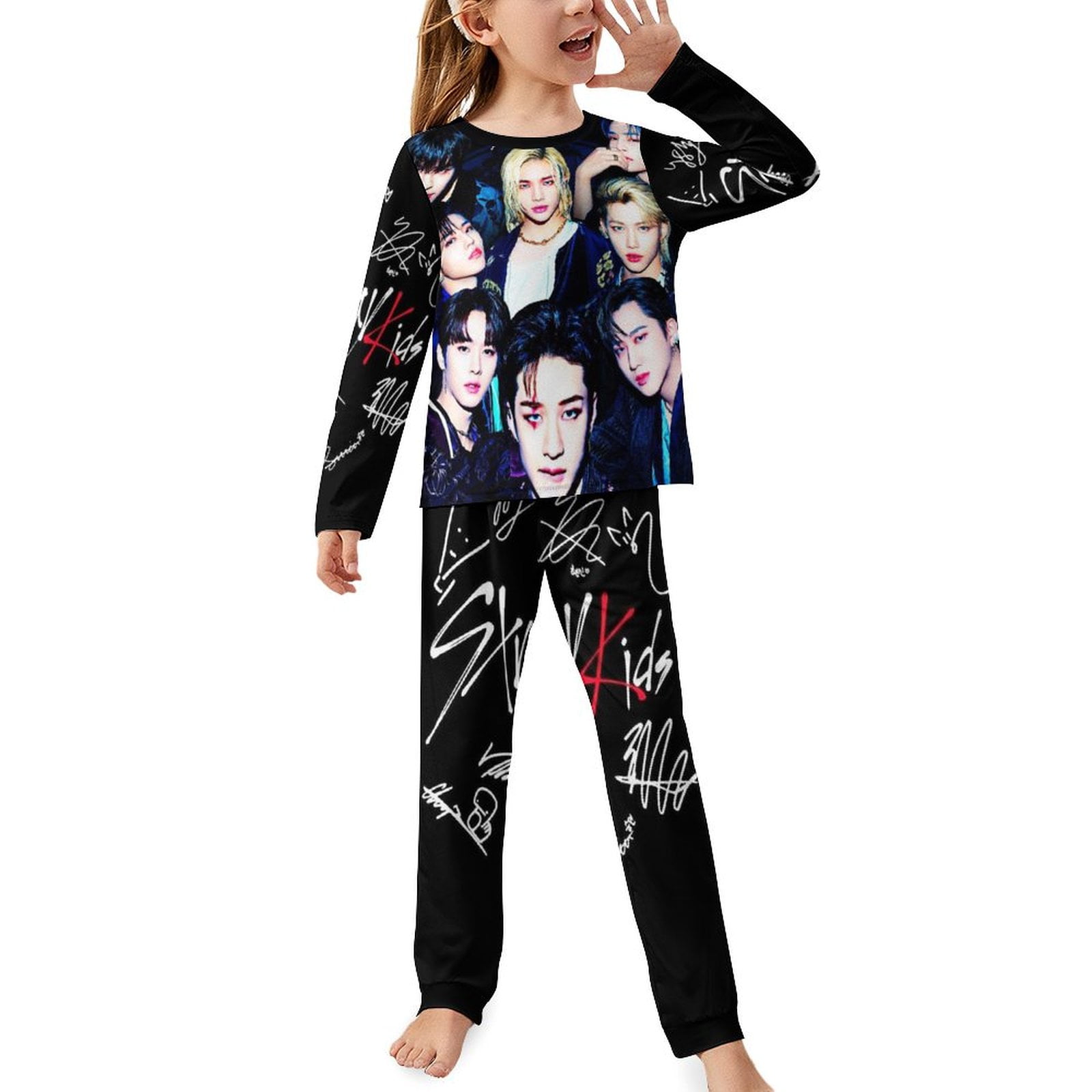 Kids Stray Kids Pajama Sets Long Sleeve Cartoon Soft Comfy Sleepwear 2 ...