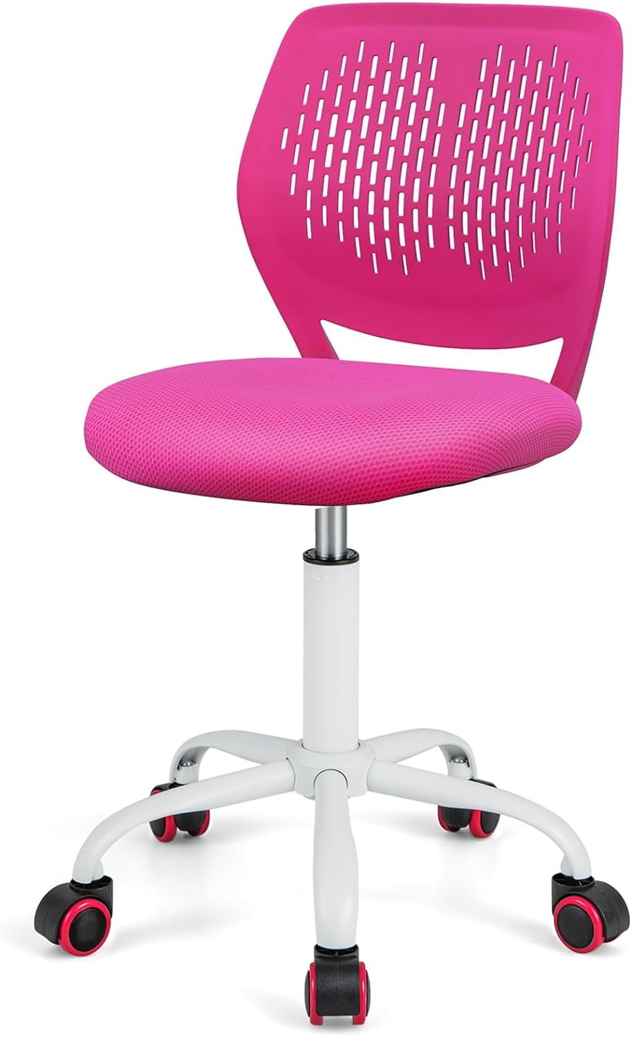 Kids Study Chair with Adjustable Height, Low Back Swivel Rolling Mesh ...