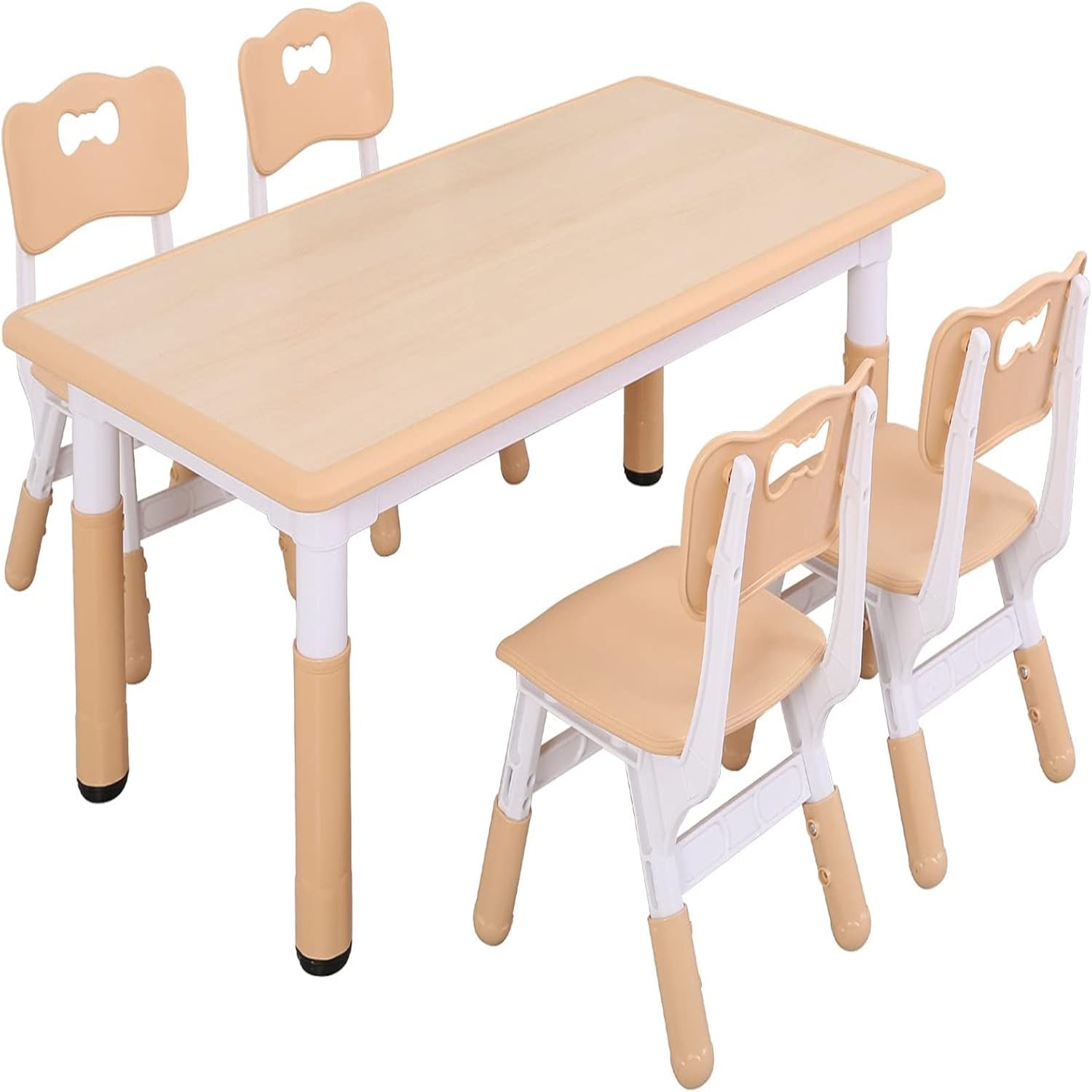 - Kids Study Table and Chairs Set Height Adjustable Plastic Children ...
