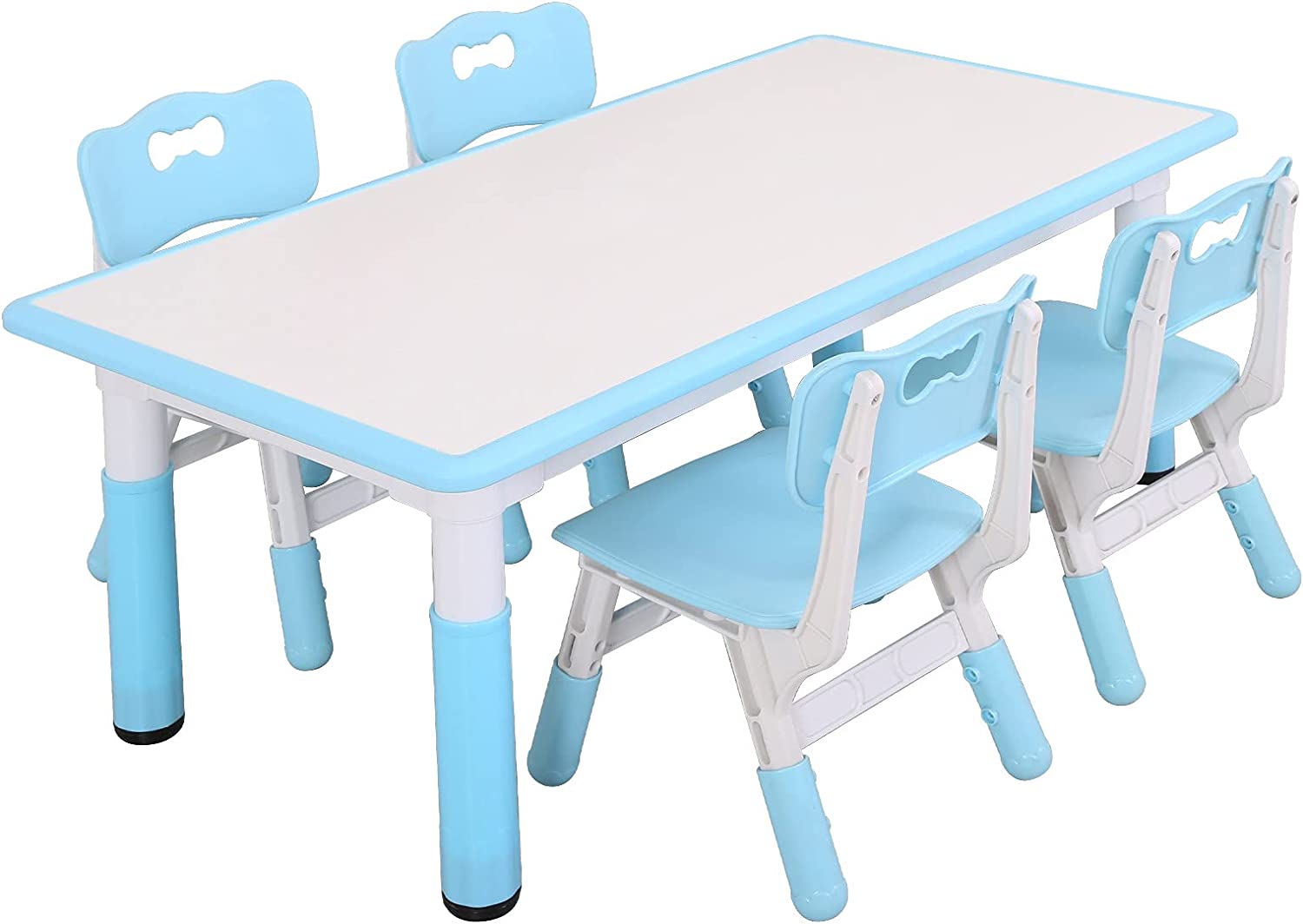 - Kids Study Table and Chairs Set Height Adjustable Plastic Children ...