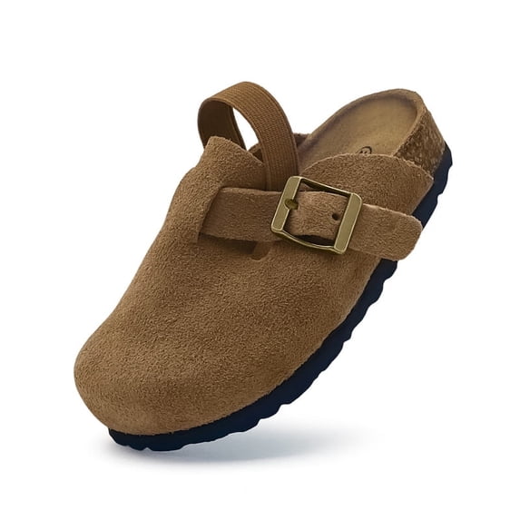 Kids Suede Clogs Toddler Clogs Boys Girls Cork Footbed Sandals Indoor ...