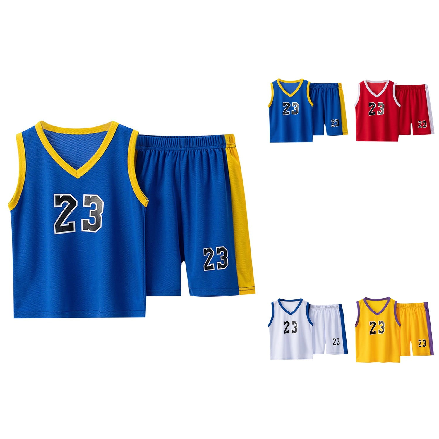 Kids Summer Basketball Suit, Quick-Drying Sleeveless Vest & Shorts Set ...