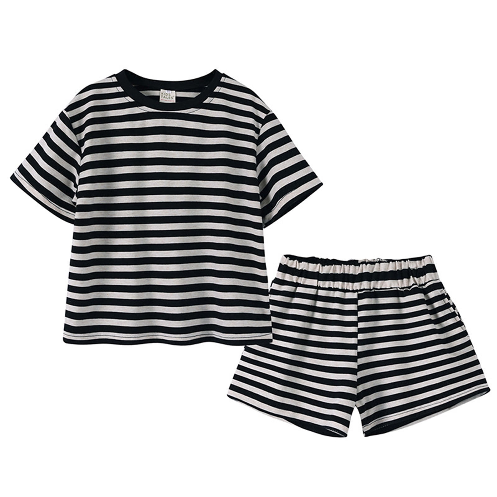 Kids Summer Going out Outfits Boys Girl 2 Piece Set Loungewear Short ...