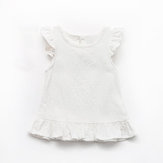 Kids Summer Tops Toddler Kids Fashion Cute Solid Color Flounce Soft ...