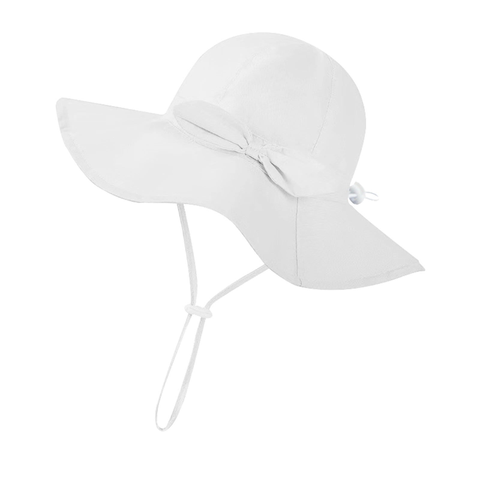 Kids Sun Hat Baby Toddler Girls Solid Bucket Hat Adjustable Wide Brim ...