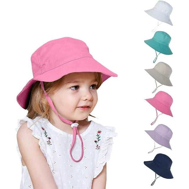 Kids Sun Hat Baby Wide Brim Cap Summer Beach Bucket Hat Infant Foldable Fishing Hat Adjustable ...
