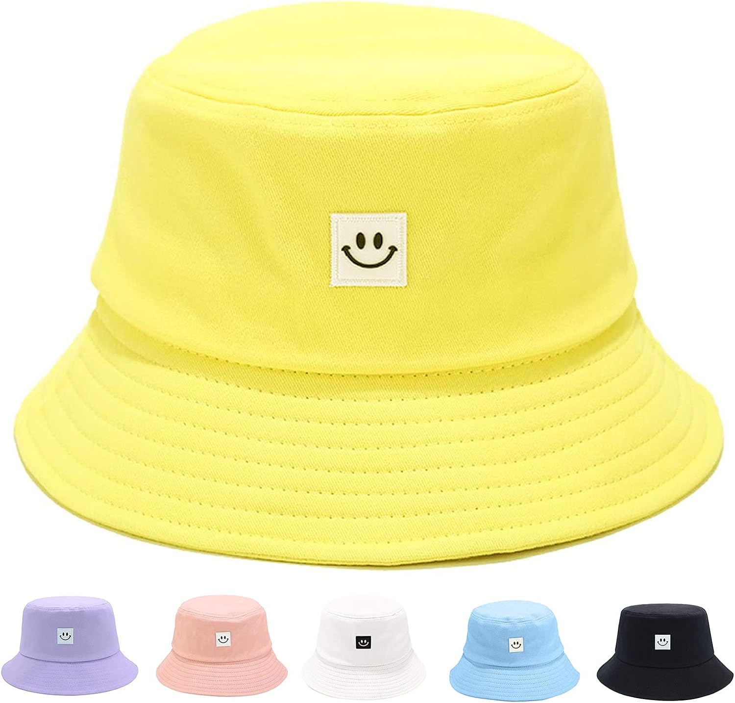 Kids Sun Hat Smile Face Bucket Hat for Girls Boys Summer Sun Protection ...