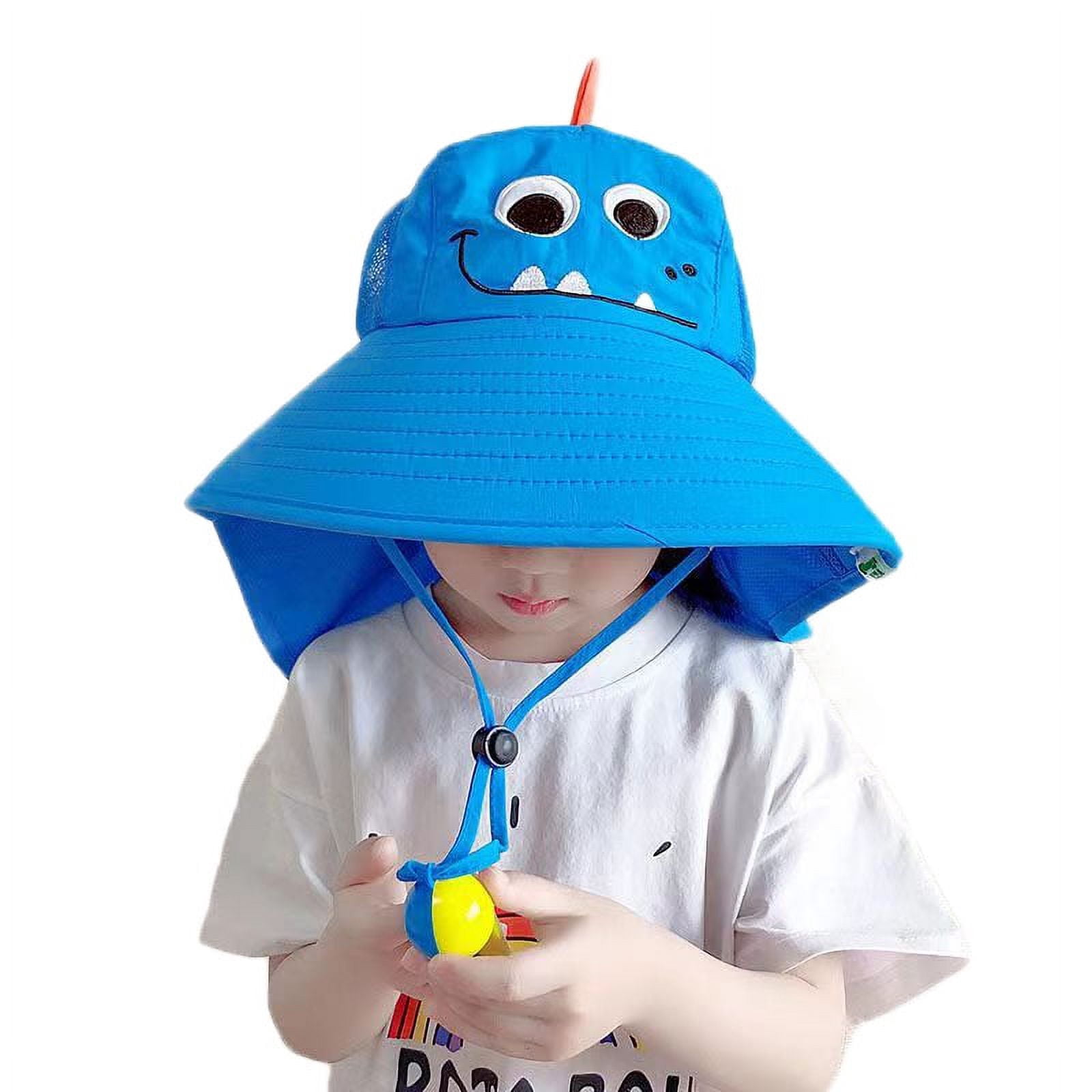 Kids Sun Hat UPF 50+ Breathable Summer Wide Brim Beach Hats with Neck ...
