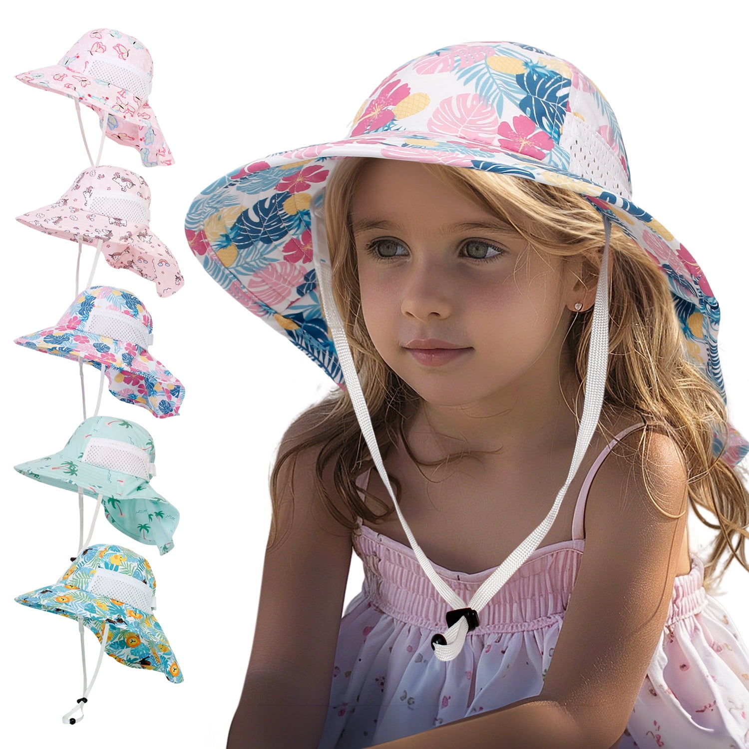 Vorkoi Kids Sun Hat UPF50+ Sun Protection Bucket Hat Toddler Summer ...