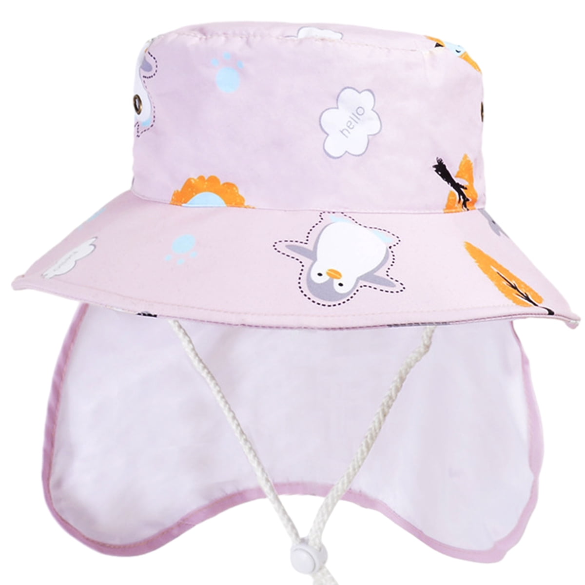 Kids Sun Hats Sun Protection Hat w/Neck Flap Large Brim Beach Fishing ...