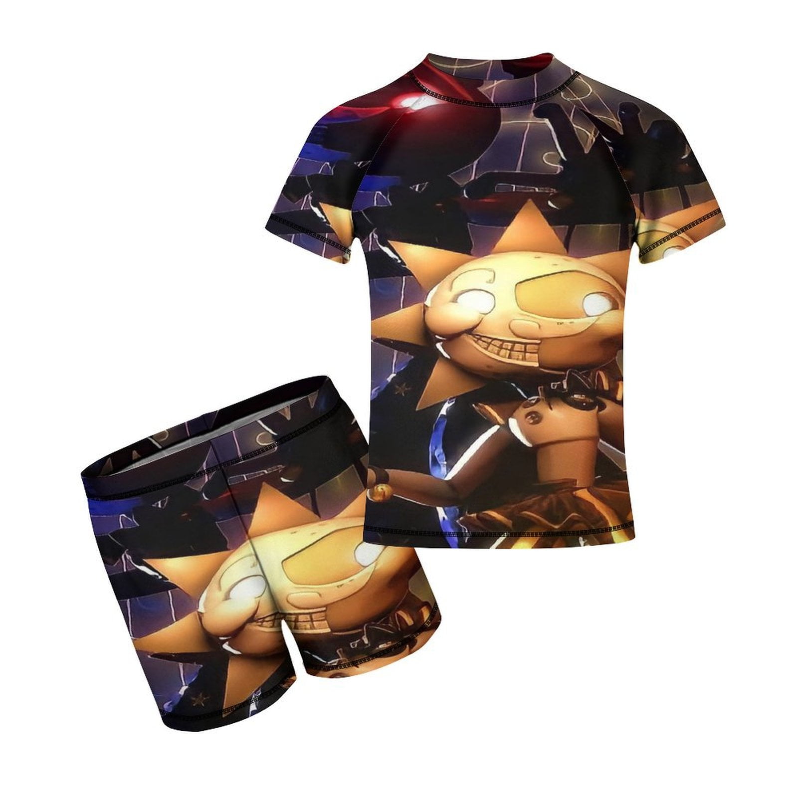 Kids Sundrop Moondrop Boys Short Sleeve Bathing Suit 2 Piece Rash Guard ...