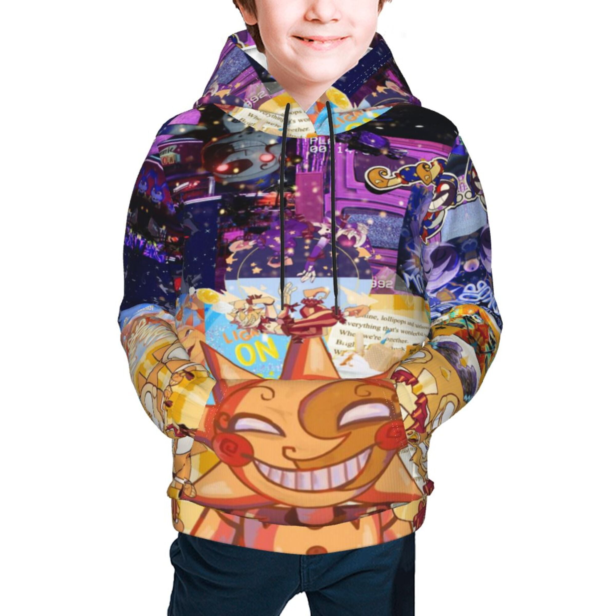 Kids Sundrop Moondrop Pullover Hoodie With Pocket 3d Printed Novelty ...