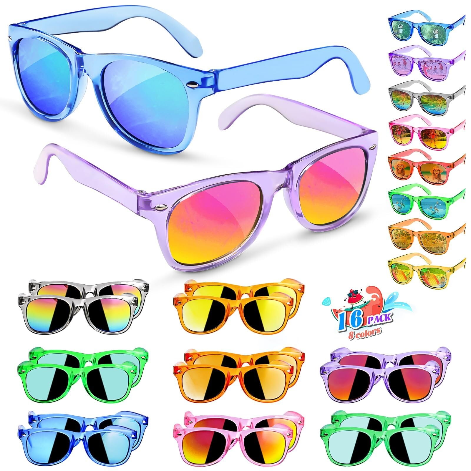 Kids Sunglasses Party Favors - 24 Packs Sunglasses Bulk for Kids with ...