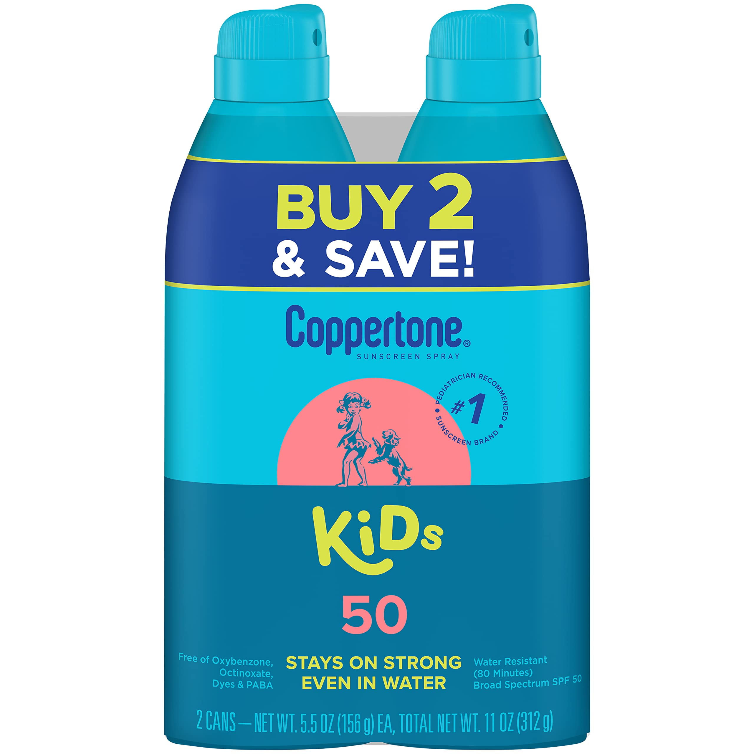 Kids Sunscreen Spray SPF 50 Spray Sunscreen for Kids 5.5 Oz Pack of 2 ...